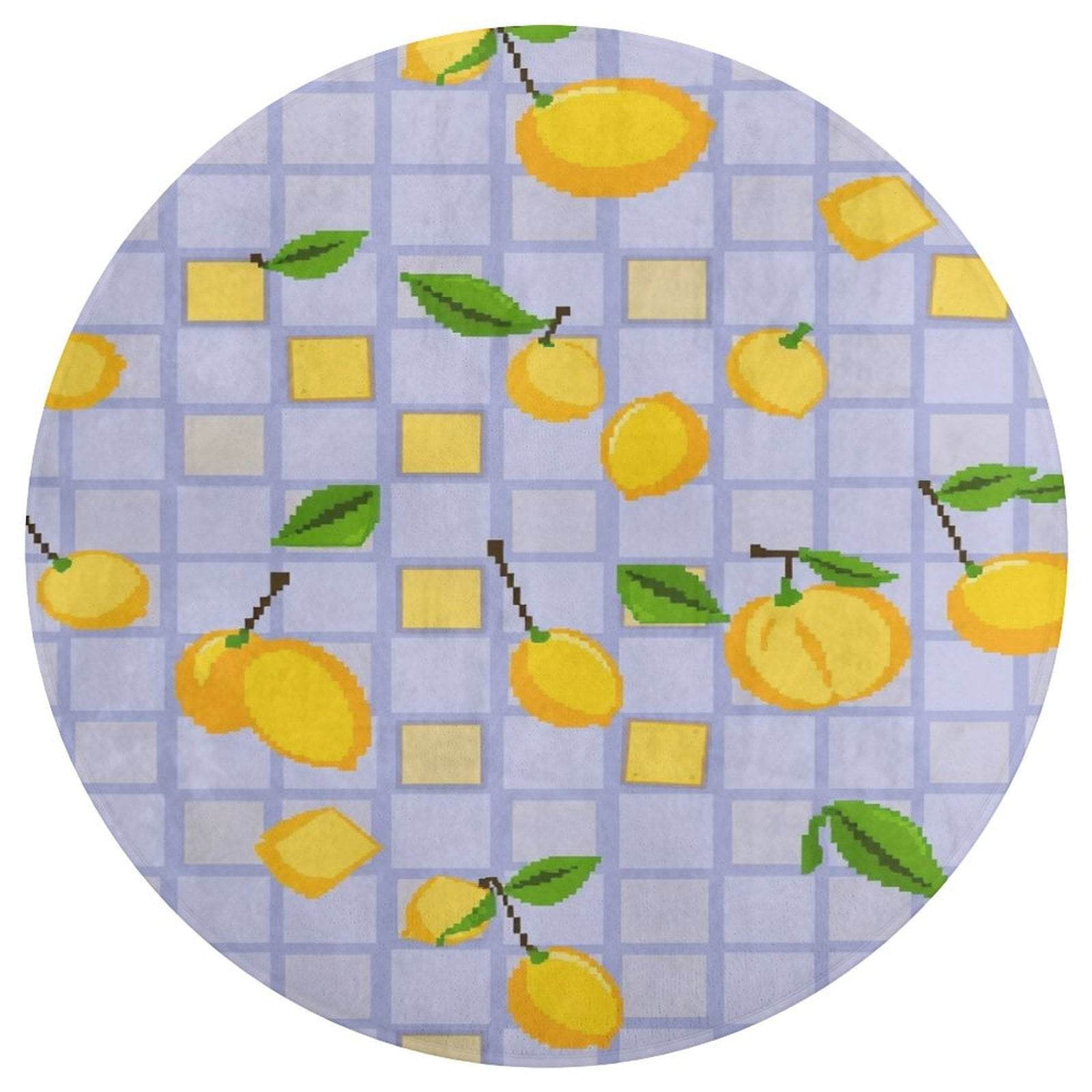 Delicious Lemon Round Area Rug Soft Sofa Nursery Carpet Floor Mat Non ...
