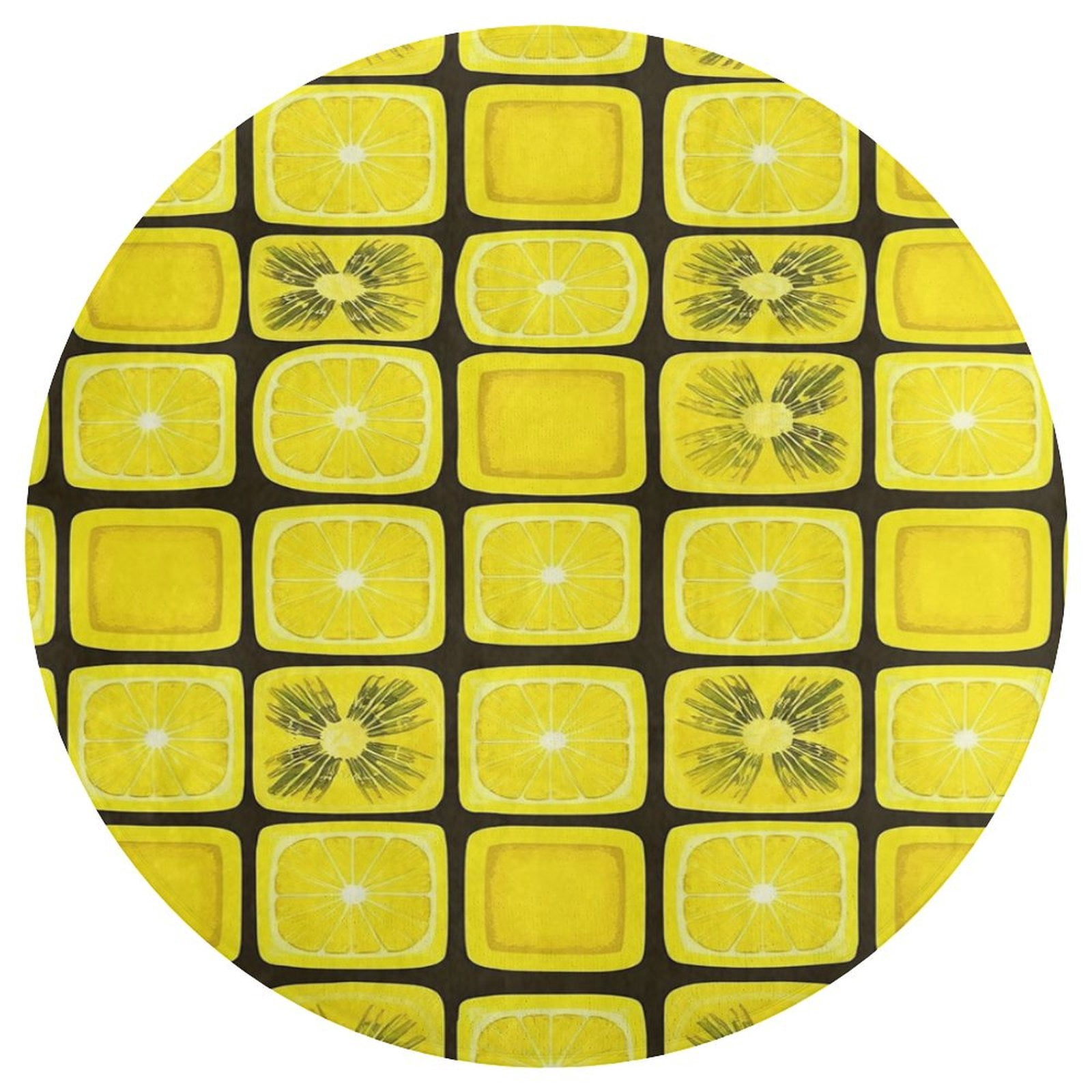 Delicious Lemon Round Area Rug Floor Carpets Washable Indoor Floor Area ...