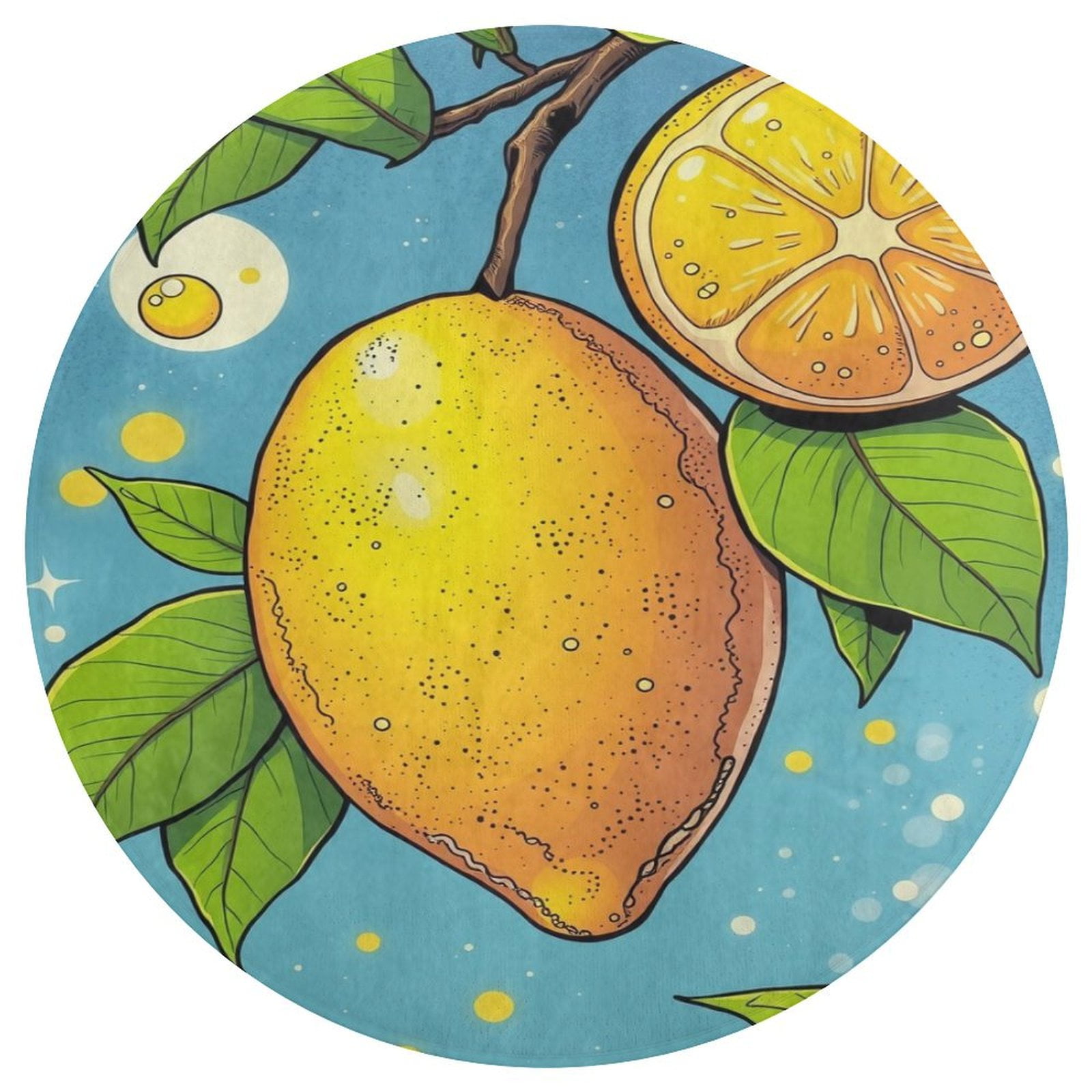 Delicious Lemon Round Carpet Living Room Carpet Modern And Stylish ...