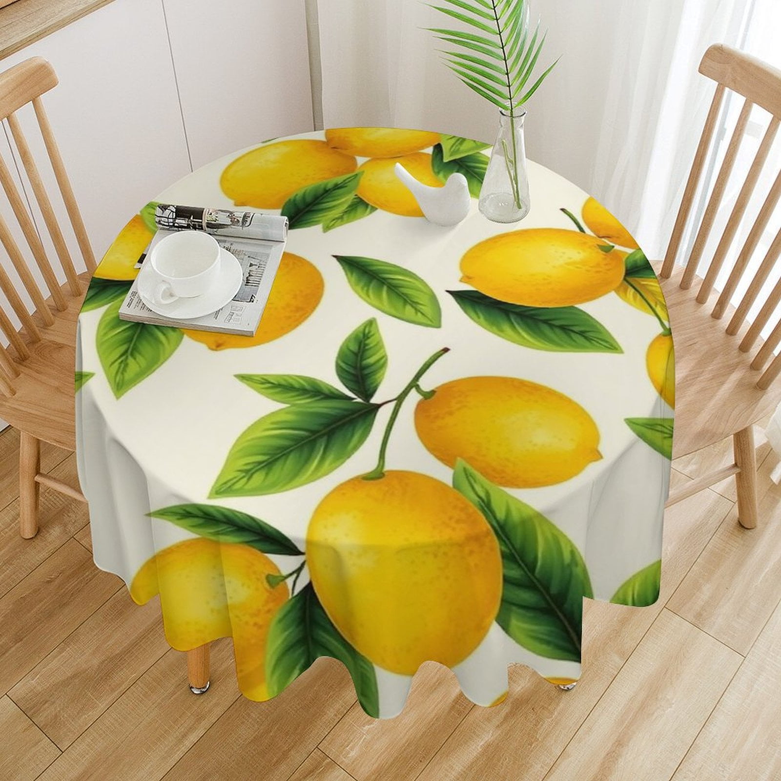 Delicious Lemon Round Tablecloths Circular Table Cover Washable ...