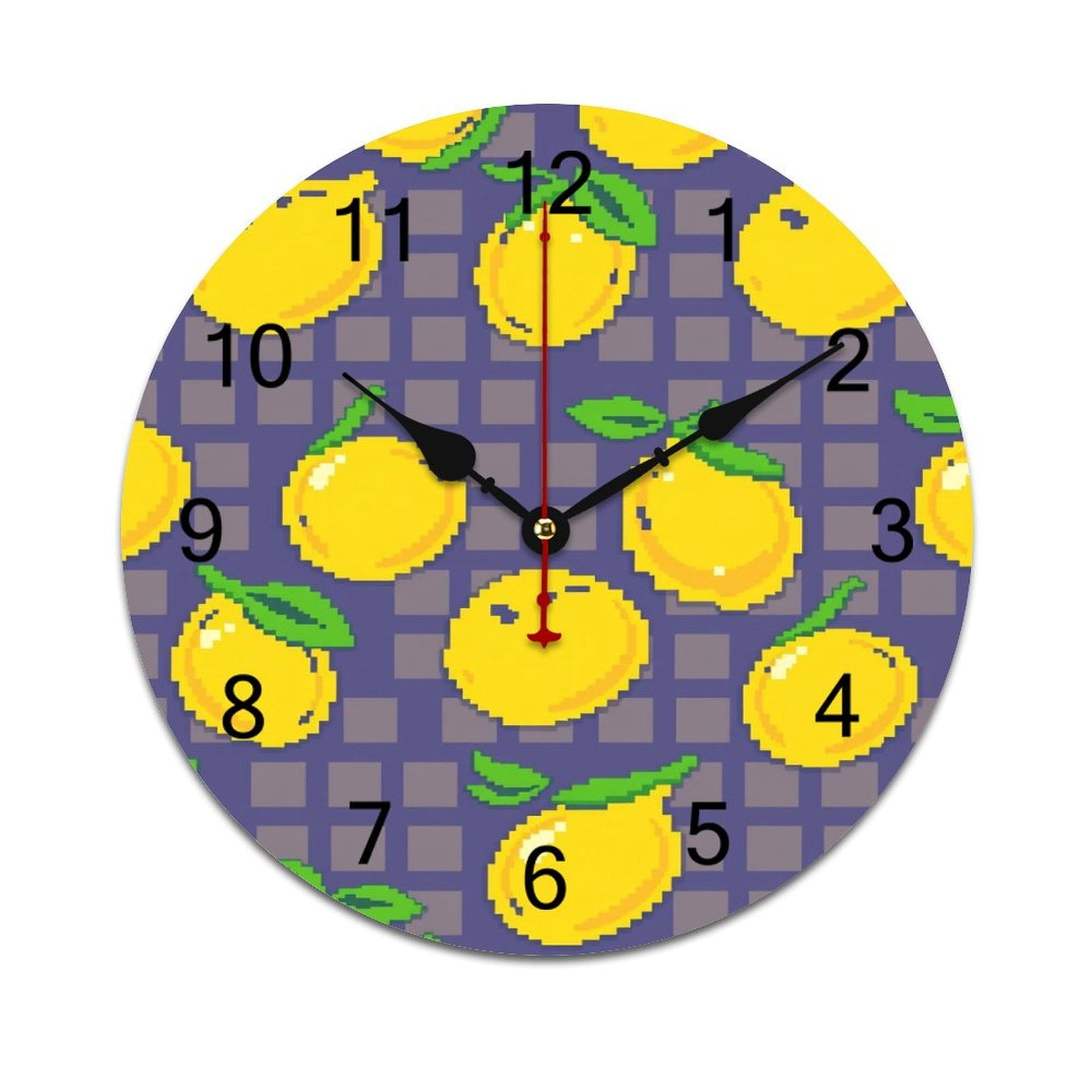 Delicious Lemon Round Wall Clock Modern Design Home Living Room ...