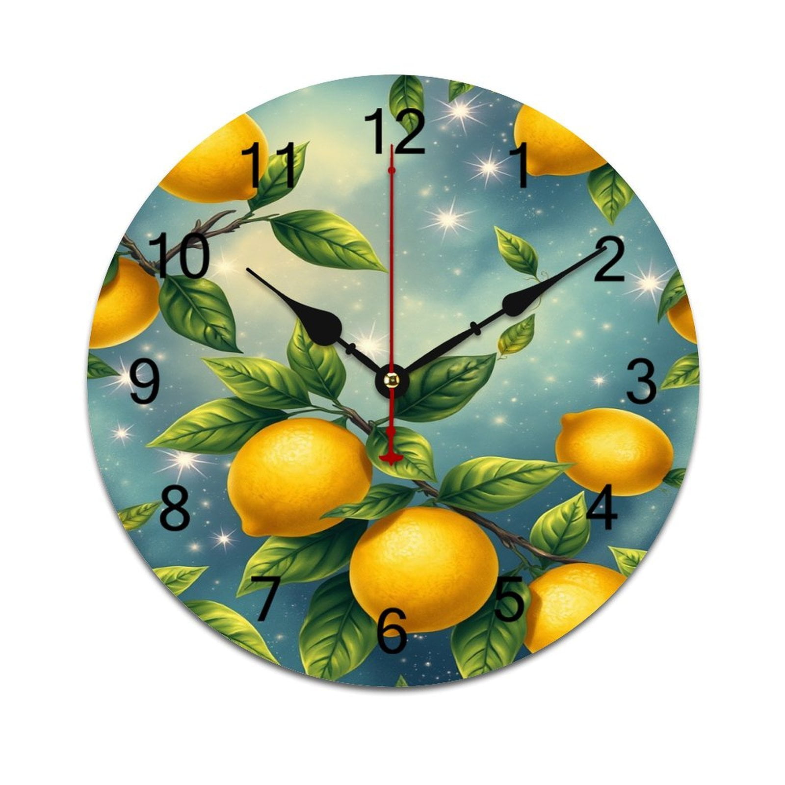 Delicious Lemon Round Wall Clock Modern Design Home Living Room ...
