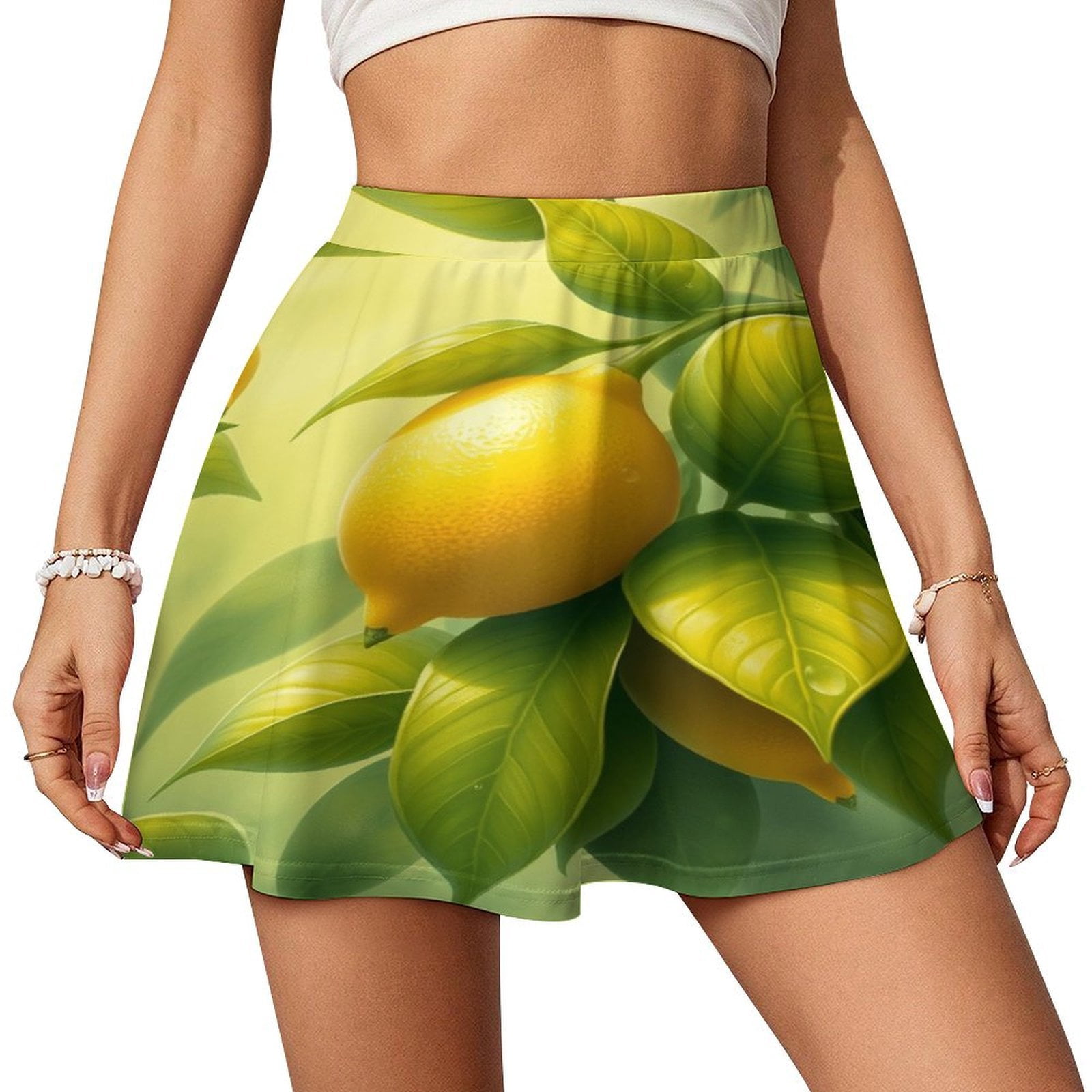 Delicious Lemon Skating Skirt Skirts Woman Cute Mini Skirt Print Skort ...