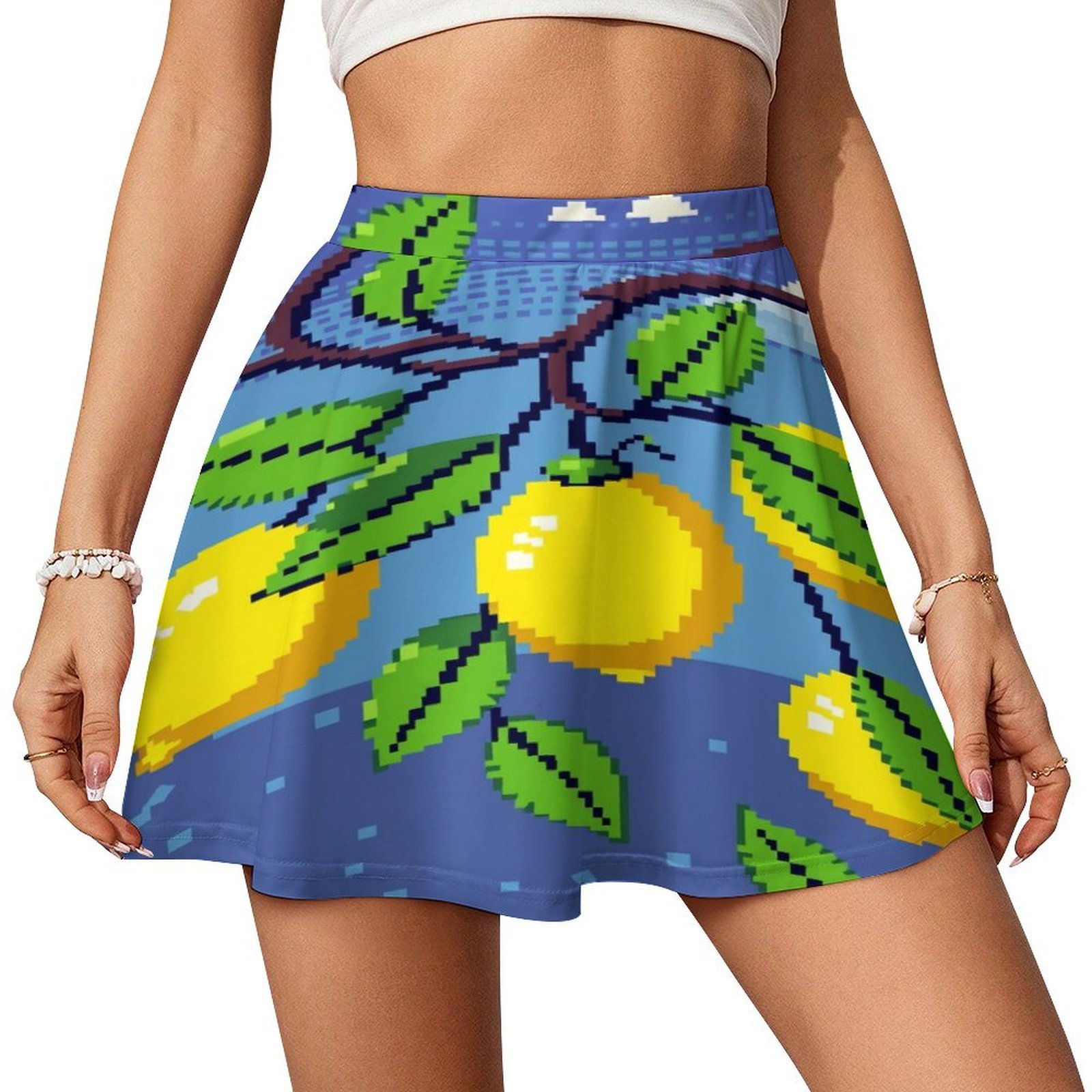 Delicious Lemon Skirt Mini Skirts Summer High Waist Graphic Wear Casual ...