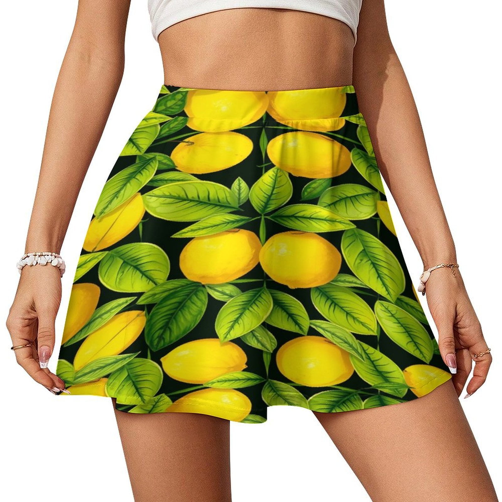 Delicious Lemon Skirt Woman Cute Mini Skirts High Waist Pattern Casual ...