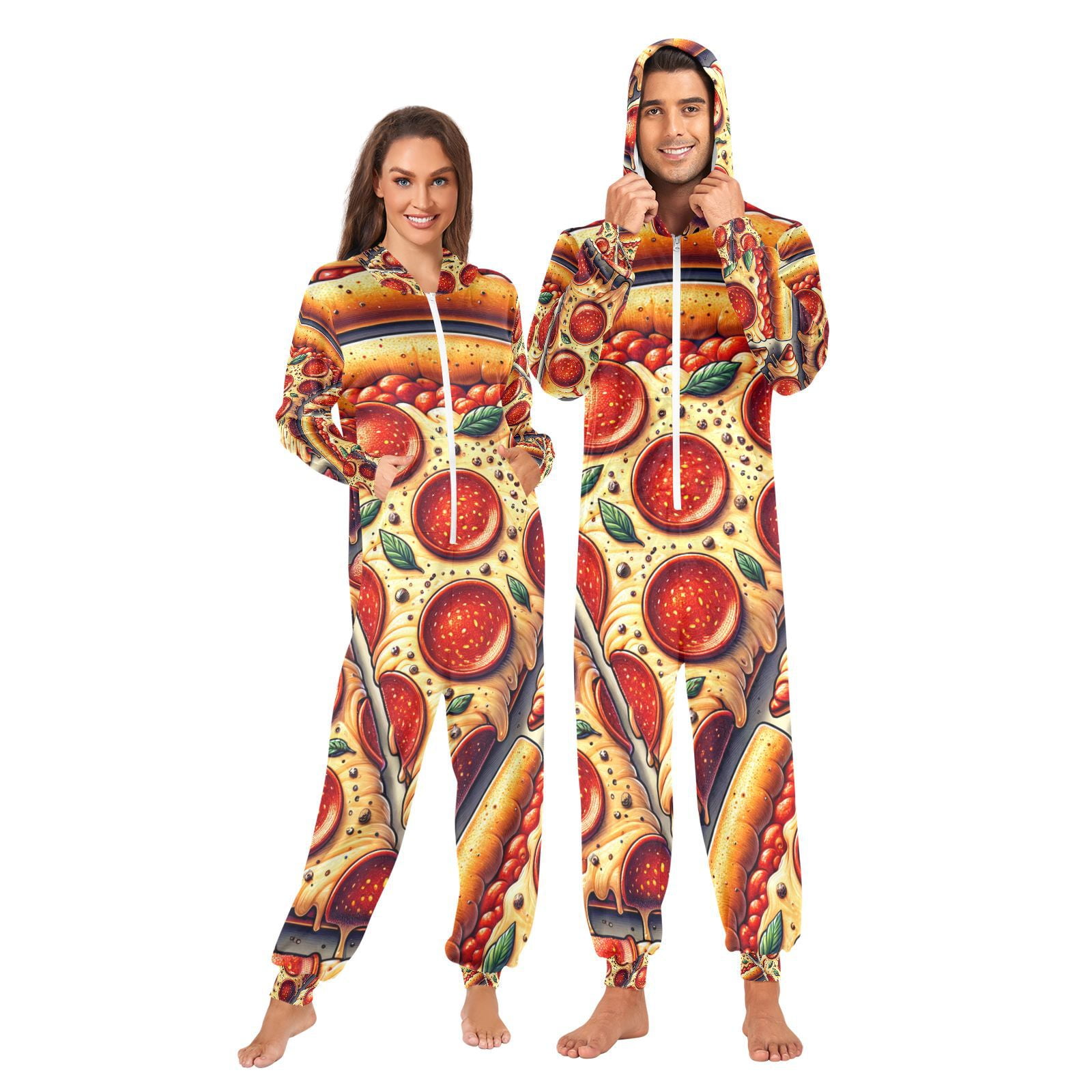 Delicious Original Pepperoni Pizza Adult Onesie Pajamas Slim Fit ...