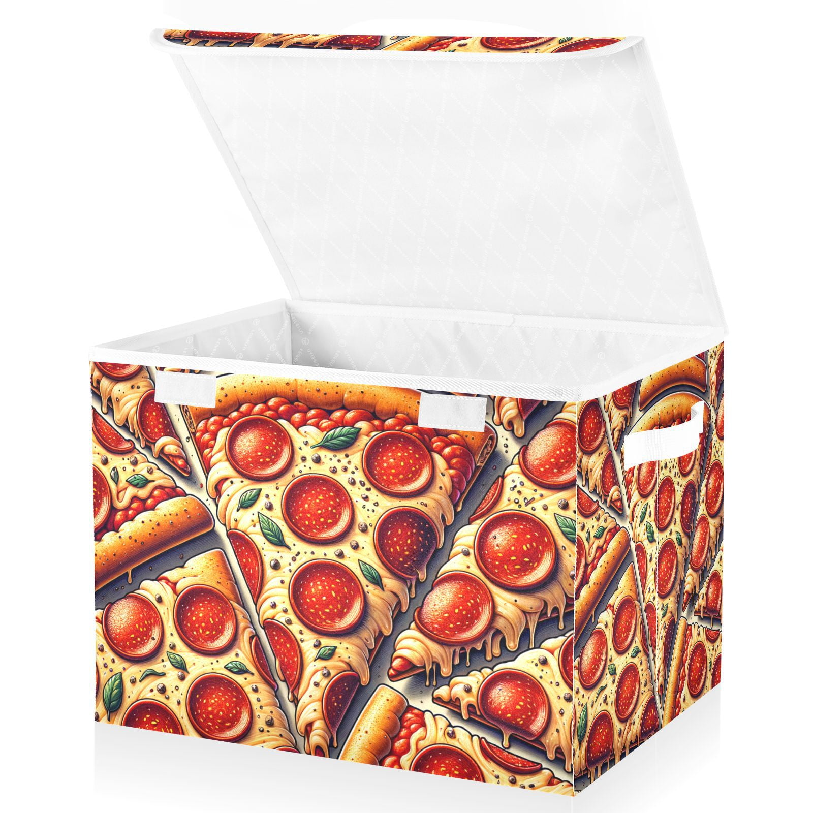 Delicious Original Pepperoni Pizza Storage Basket for Shelves Foldable ...