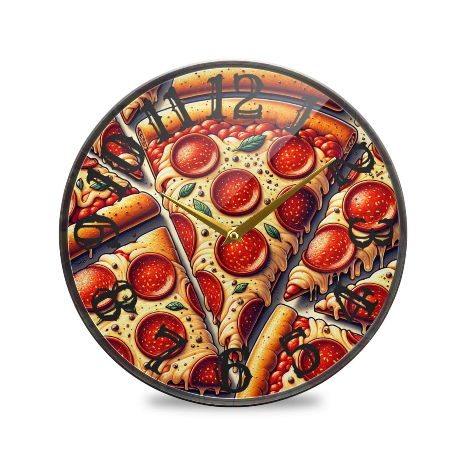 Delicious Original Pepperoni Pizza Wall Clock 10 Inch Silent Non ...