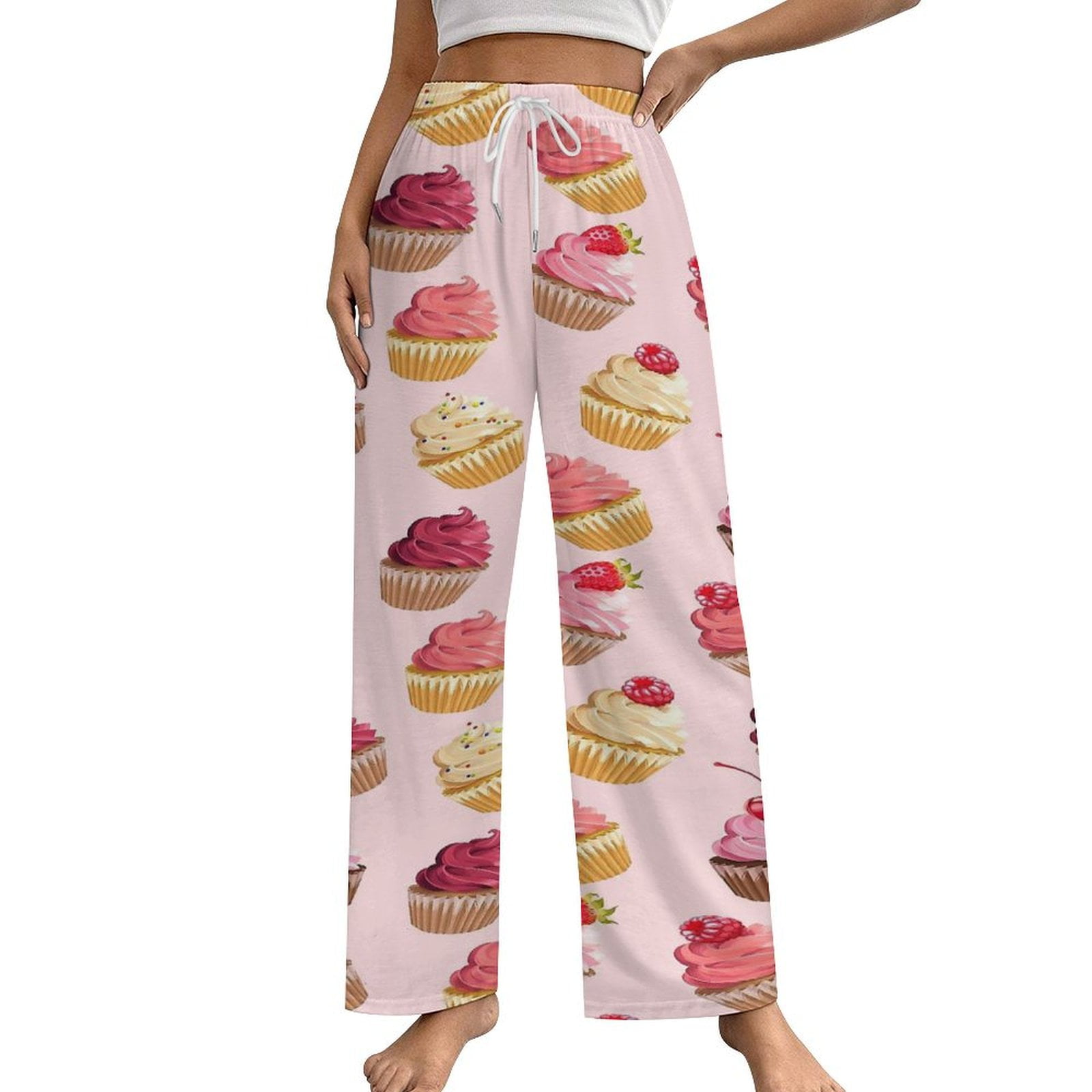 Delicious Pink Retro Cupcakes Women's Pajamas Pajama Pants Women's ...