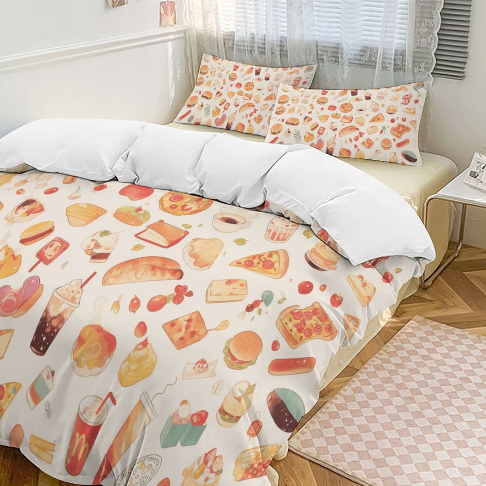 Delicious Pizza Burger 3D Duvet Cover Set Quilt Cover Theme for Bedroom ...