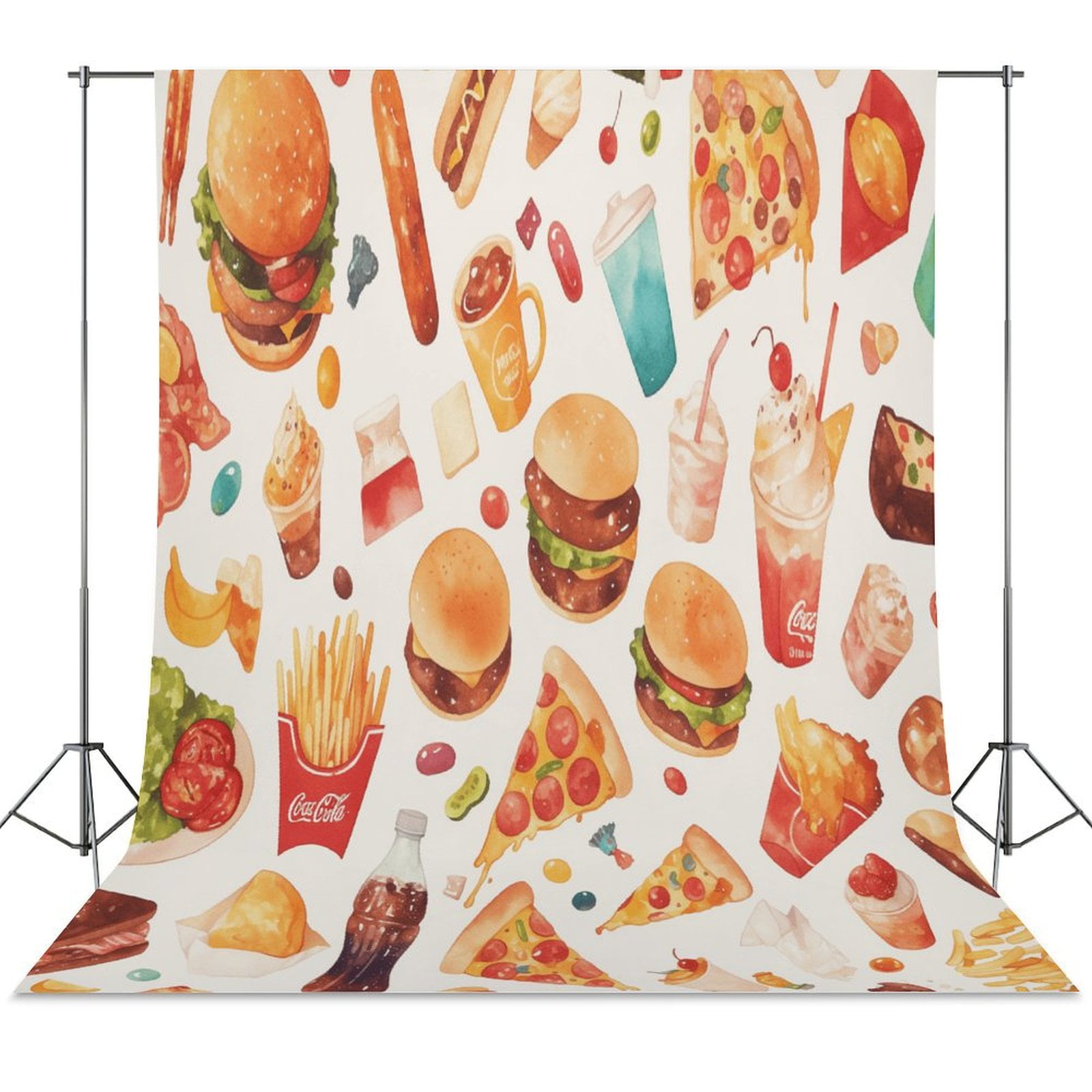 Delicious Pizza Burger Backdrop Background for Photography Photo Booth ...