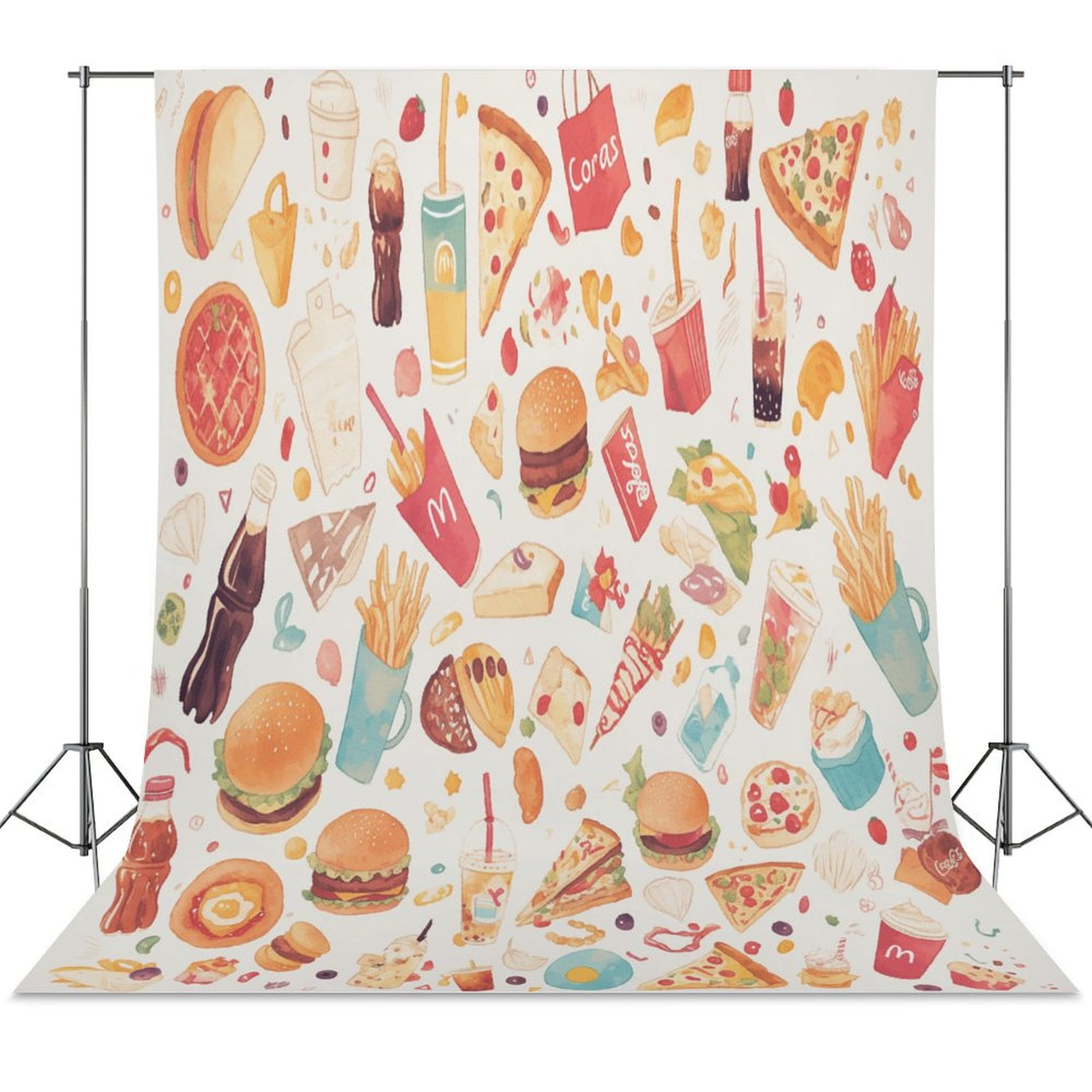 Delicious Pizza Burger Backdrop Background for Photography Photo Booth ...