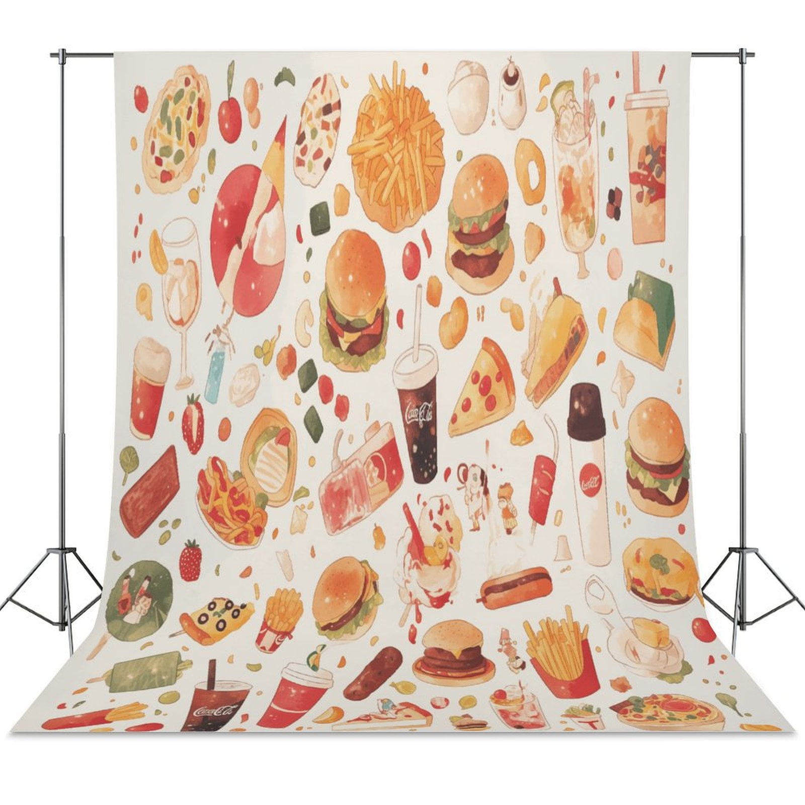 Delicious Pizza Burger Backdrop Background for Photography Photo Booth ...