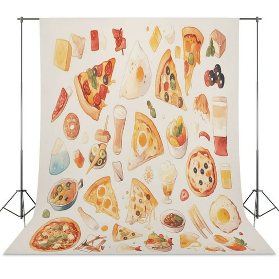 Delicious Pizza Burger Backdrop Background for Photography Photo Booth ...