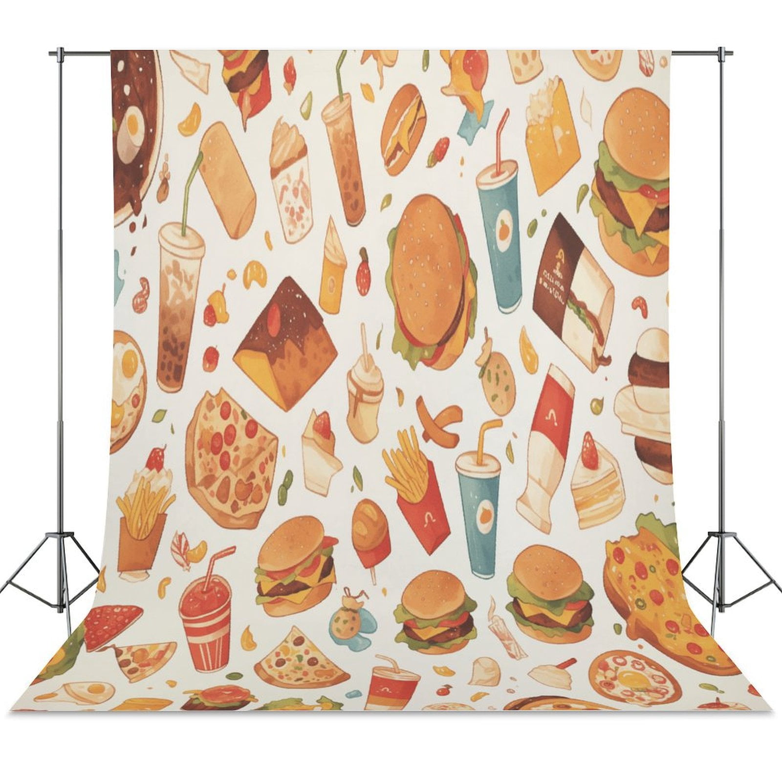 Delicious Pizza Burger Backdrop Background for Photography Photo Booth ...