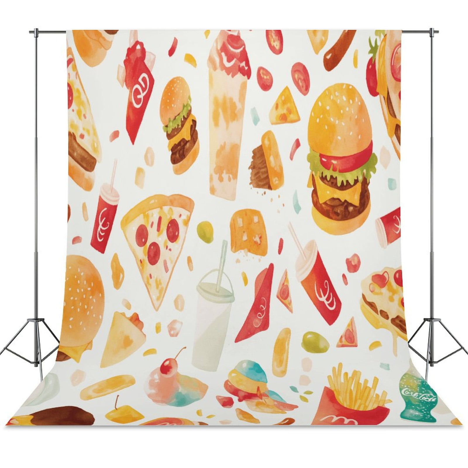 Delicious Pizza Burger Backdrop Background for Photography Photo Booth ...