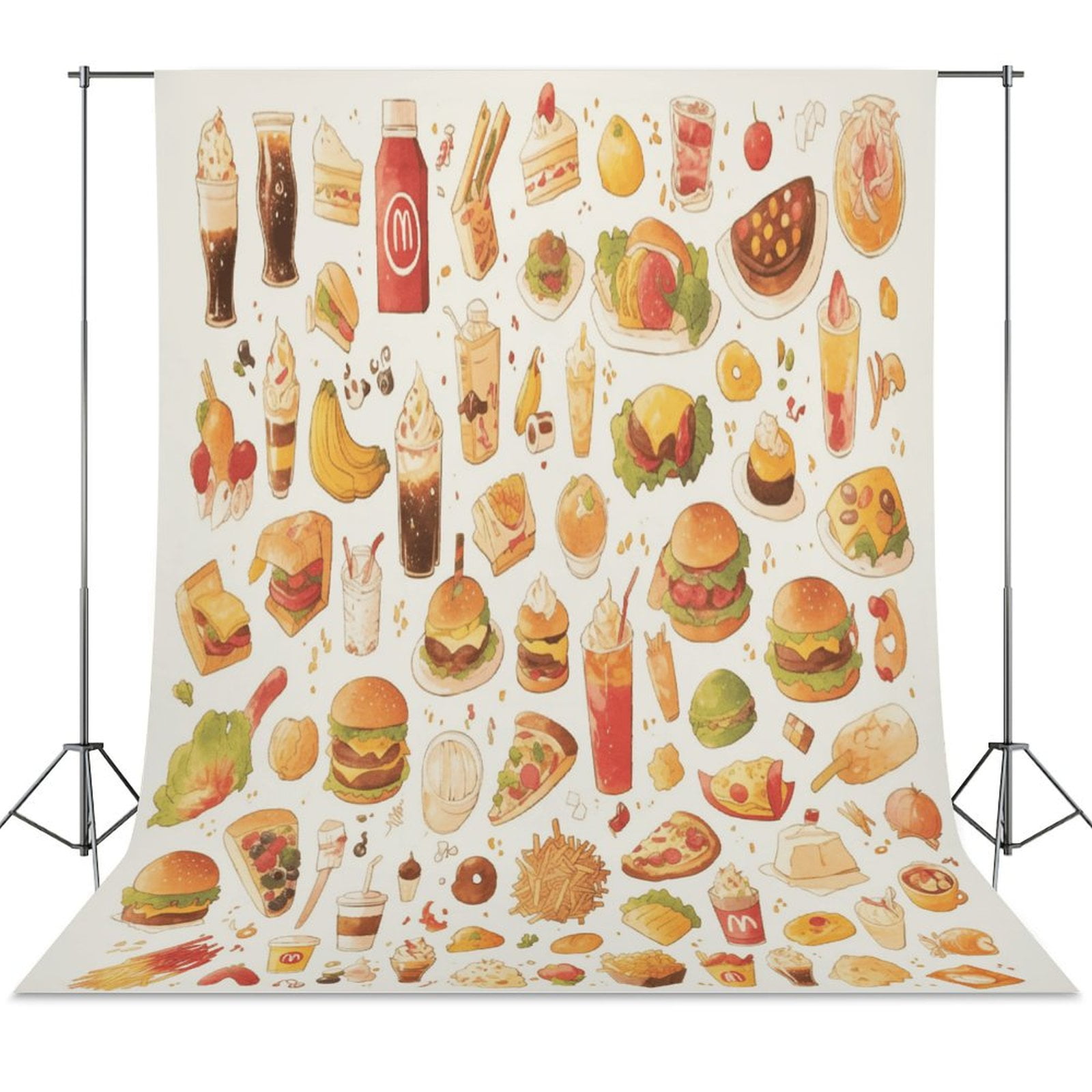 Delicious Pizza Burger Backdrop Background for Photography Photo Booth ...