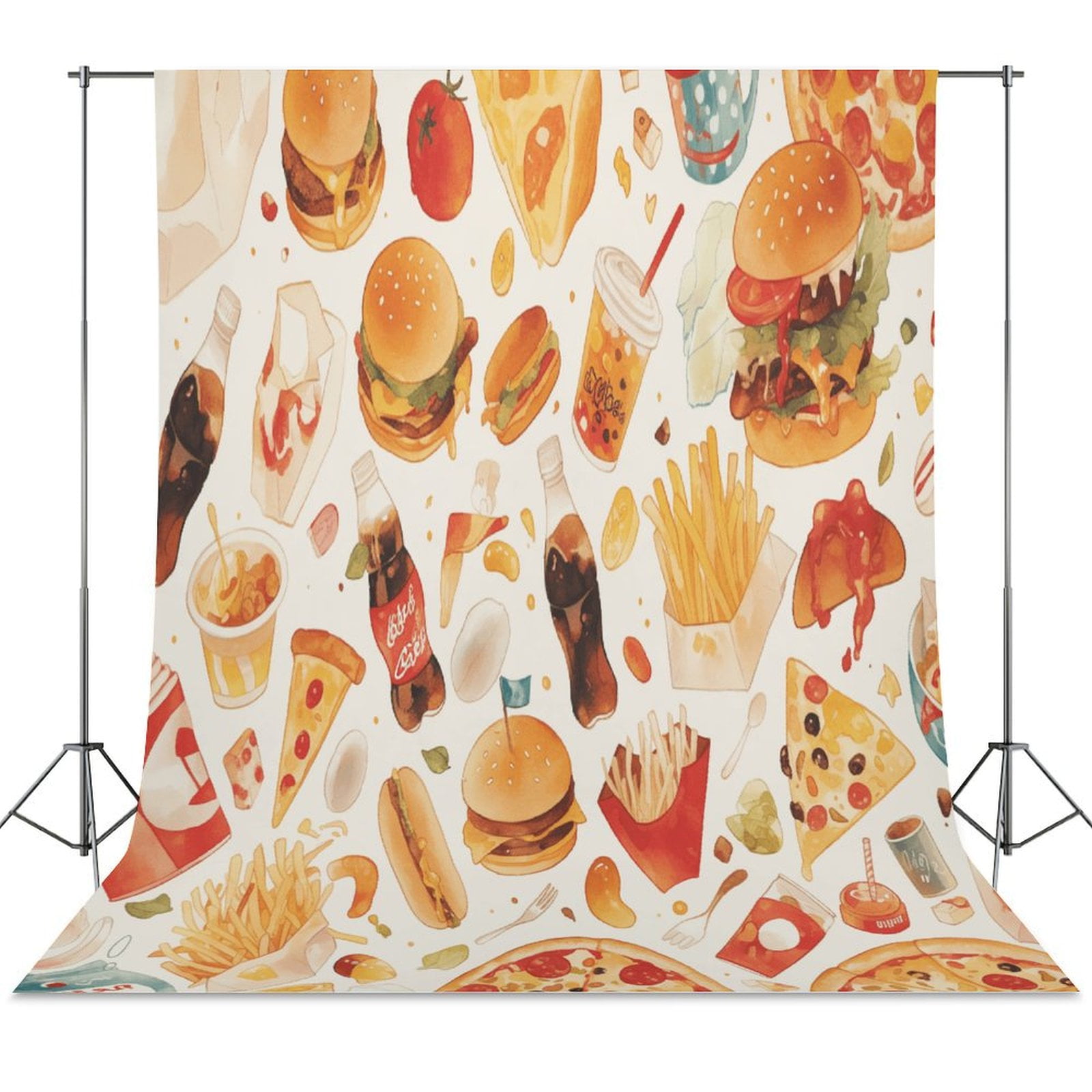 Delicious Pizza Burger Backdrop Background for Photography Photo Booth ...