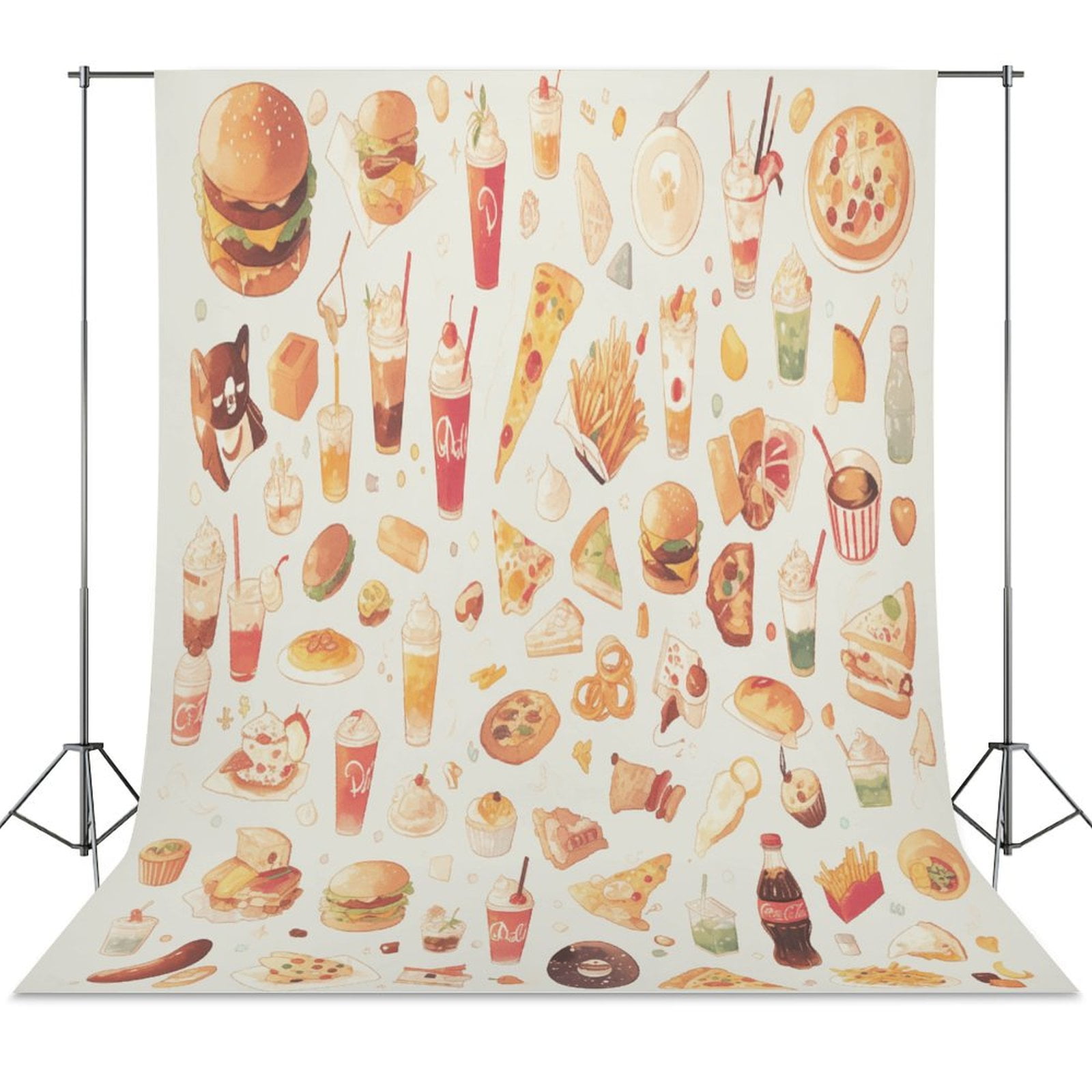 Delicious Pizza Burger Backdrops for Photography Kids Adult Photo Booth ...