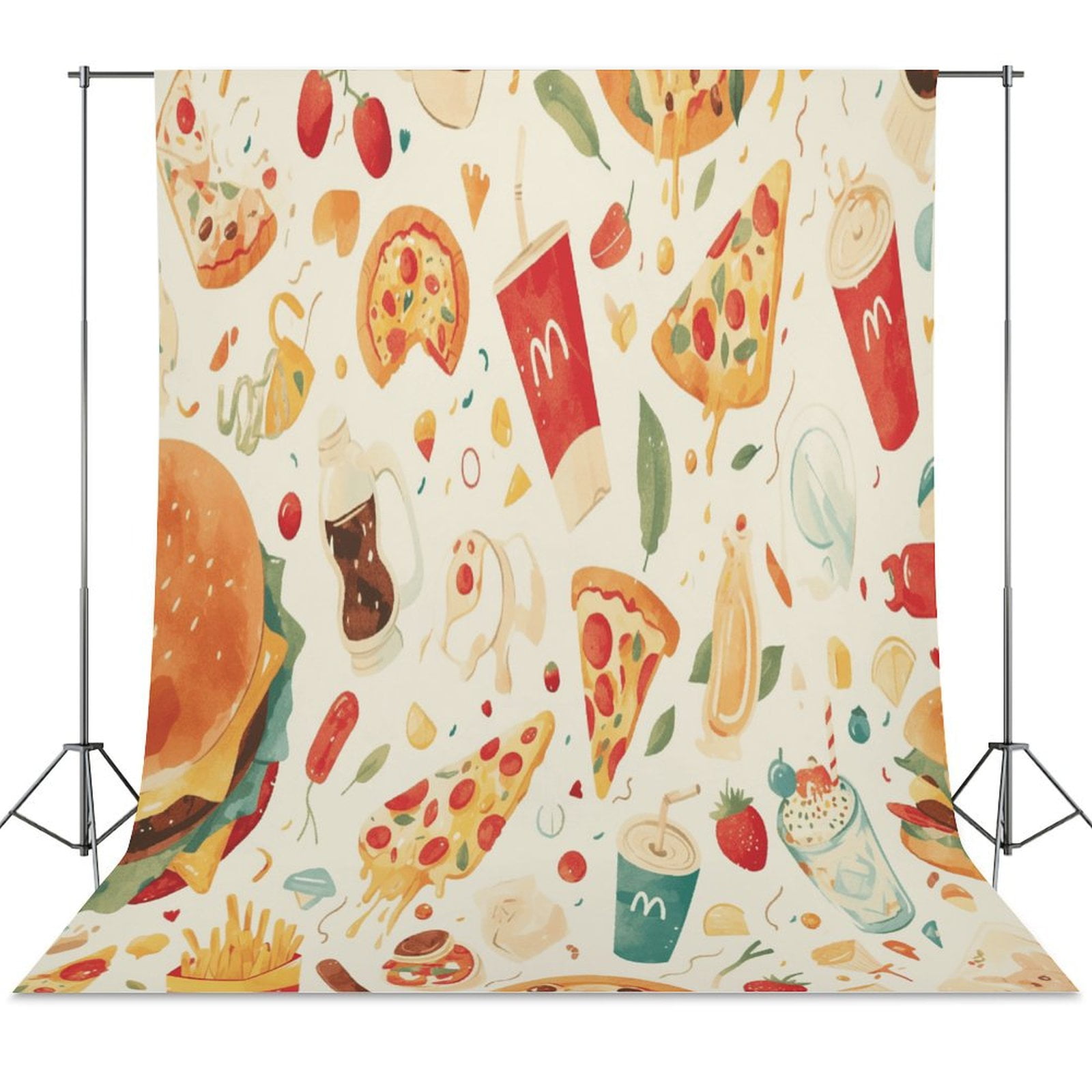 Delicious Pizza Burger Backdrops for Photography Kids Adult Photo Booth ...