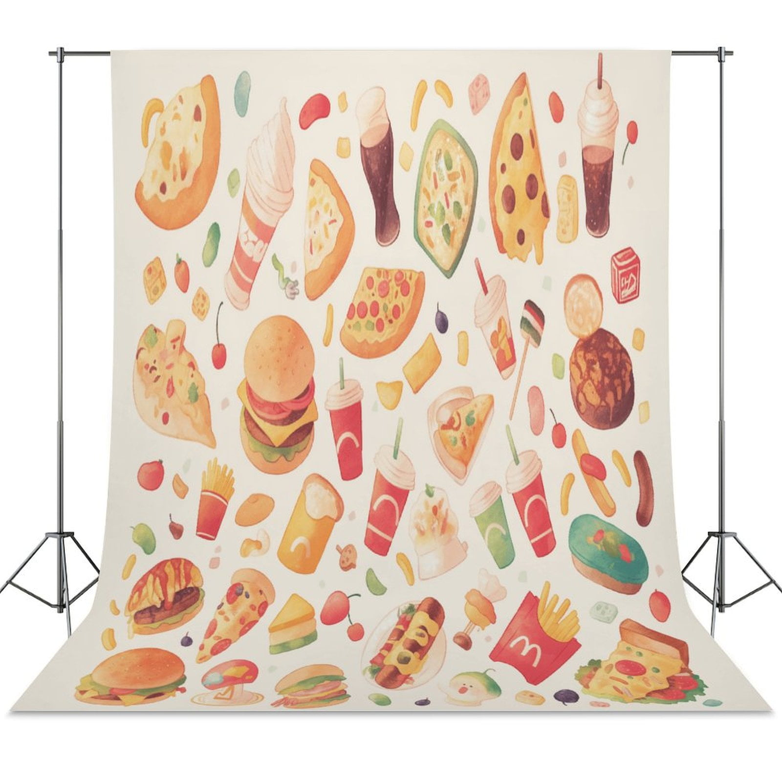 Delicious Pizza Burger Backdrops for Photography Kids Adult Photo Booth ...