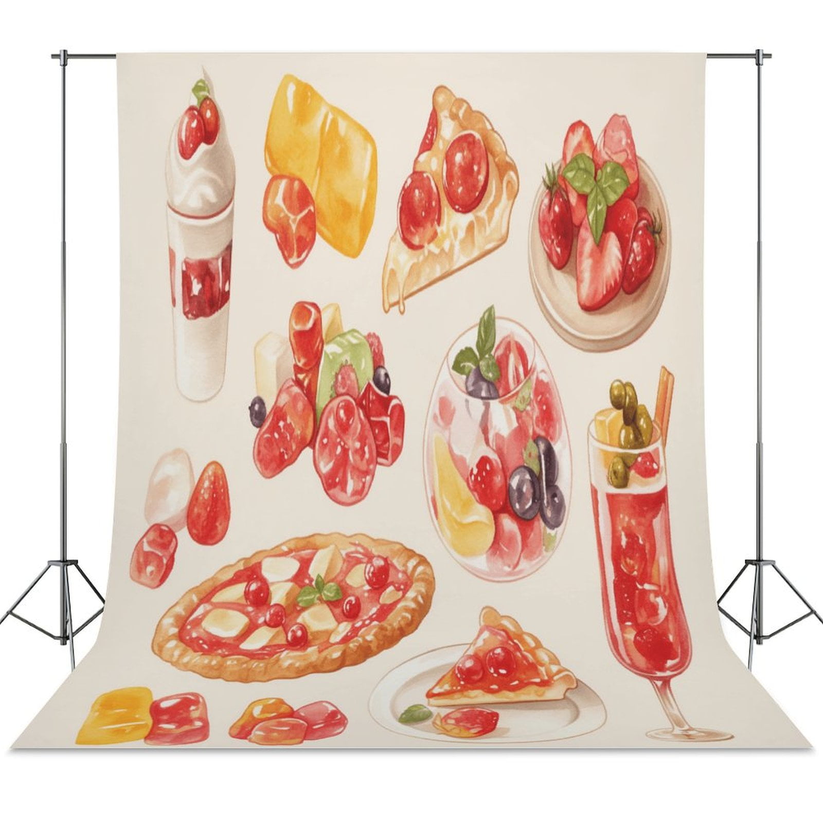 Delicious Pizza Burger Backdrops for Photography Kids Adult Photo Booth ...