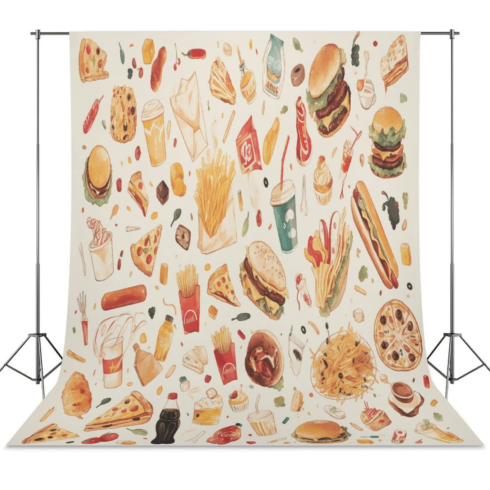 Delicious Pizza Burger Backdrops for Photography for Party Backdrop ...