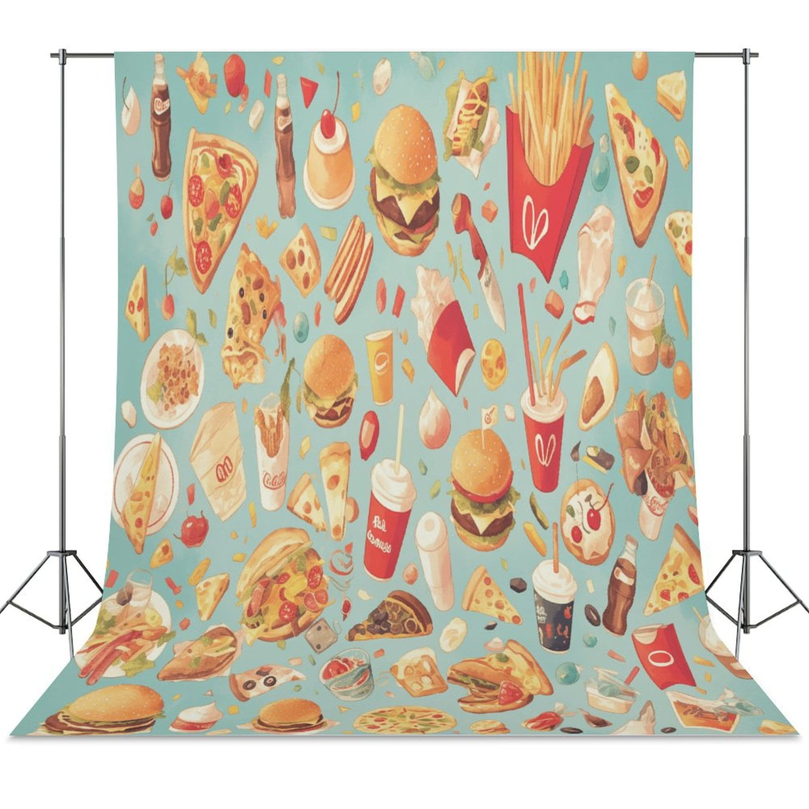 Delicious Pizza Burger Backdrops for Photography for Party Backdrop ...