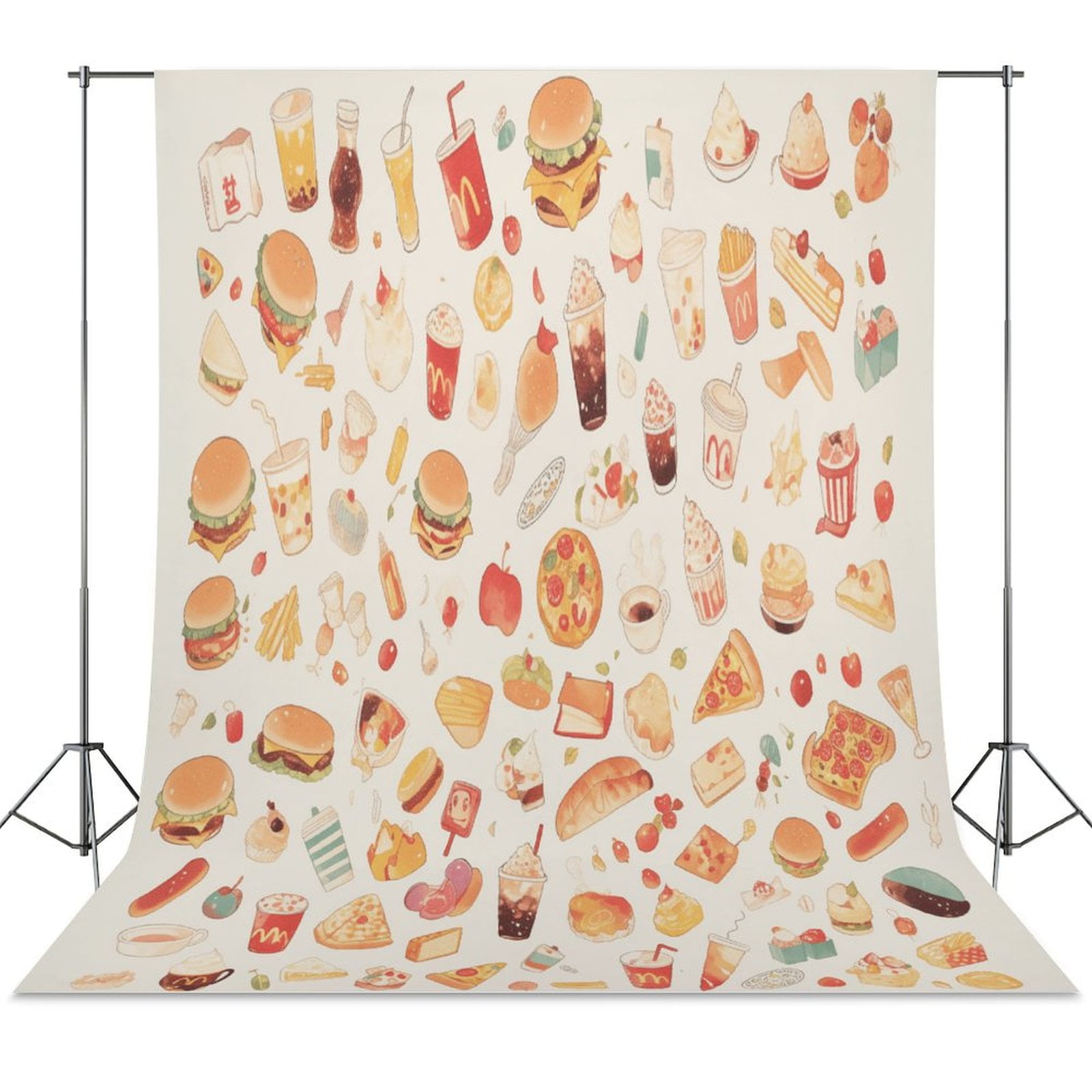 Delicious Pizza Burger Backdrops for Photography for Party Backdrop ...