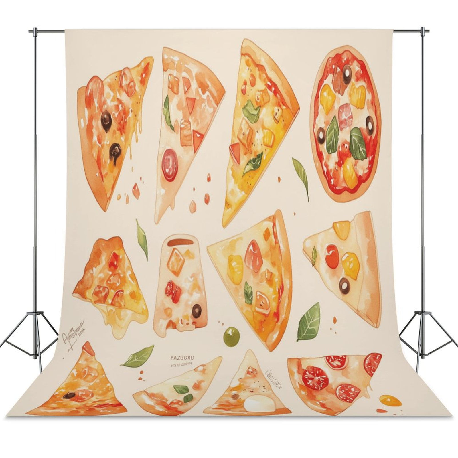 Delicious Pizza Burger Backdrops for Photography for Party Backdrop ...