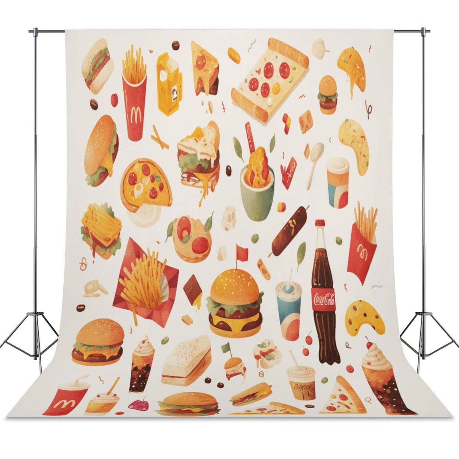 Delicious Pizza Burger Backdrops for Photography for Party Backdrop ...
