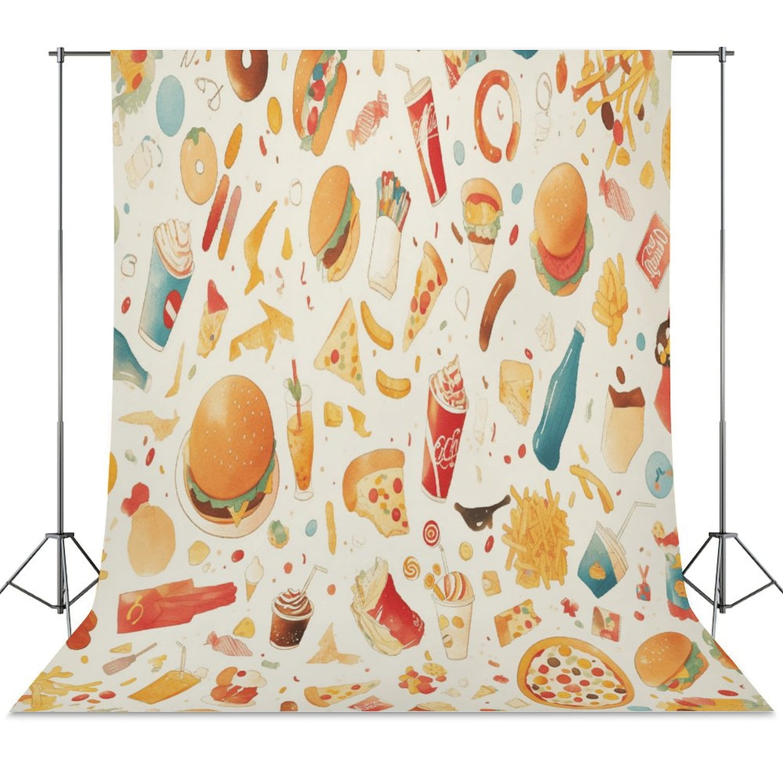 Delicious Pizza Burger Backdrops for Photography for Party Backdrop ...