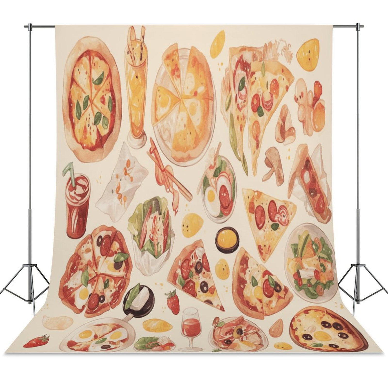 Delicious Pizza Burger Backdrops for Photography for Party Backdrop ...