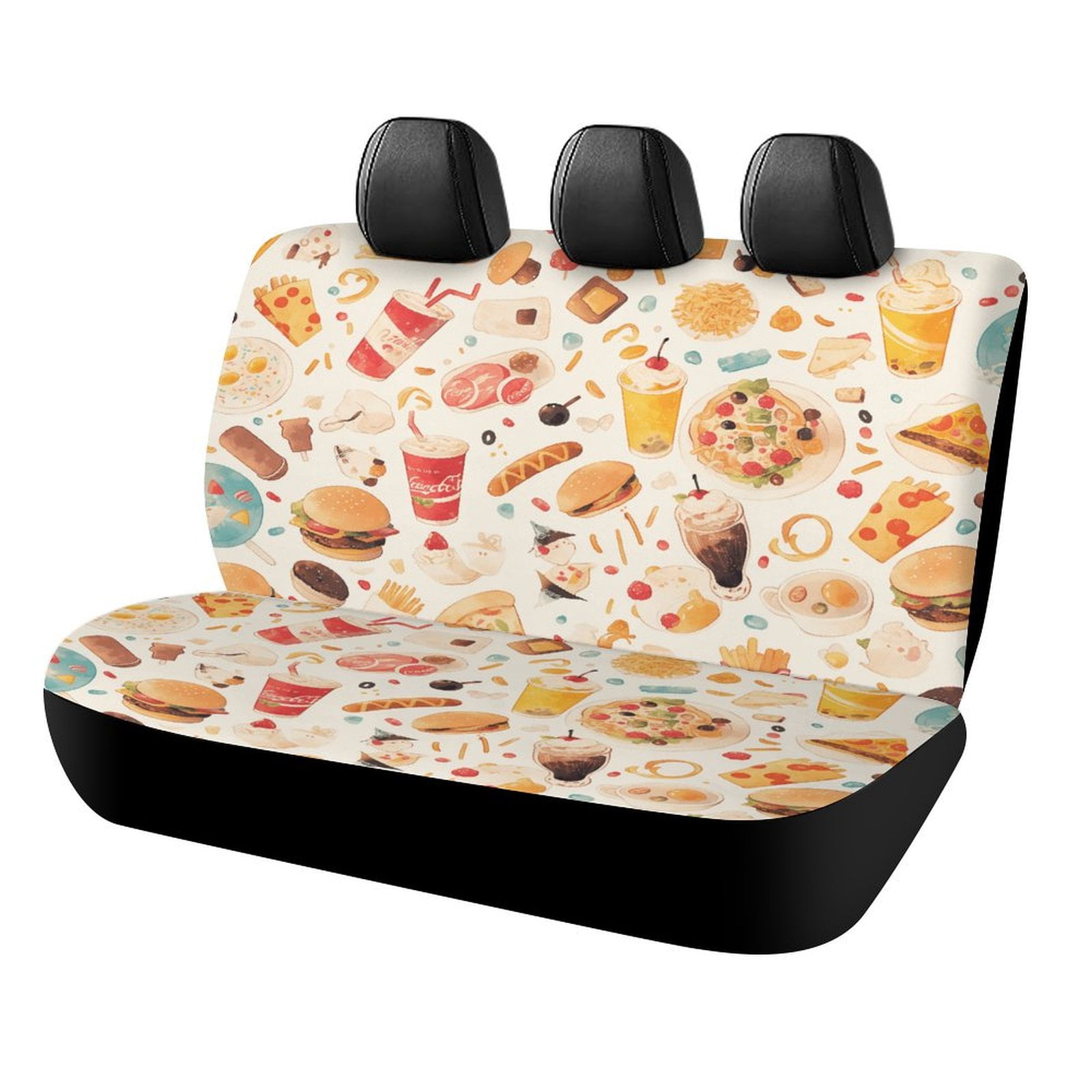 Delicious Pizza Burger Car Rear Seat Cover Accessories Universal Fit ...