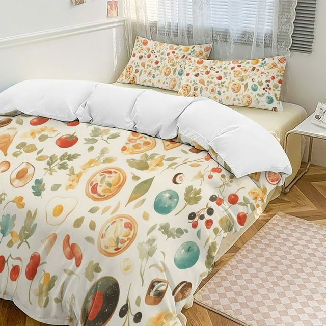 Delicious Pizza Burger Duvet Cover Set Pattern Soft Bedding Set ...