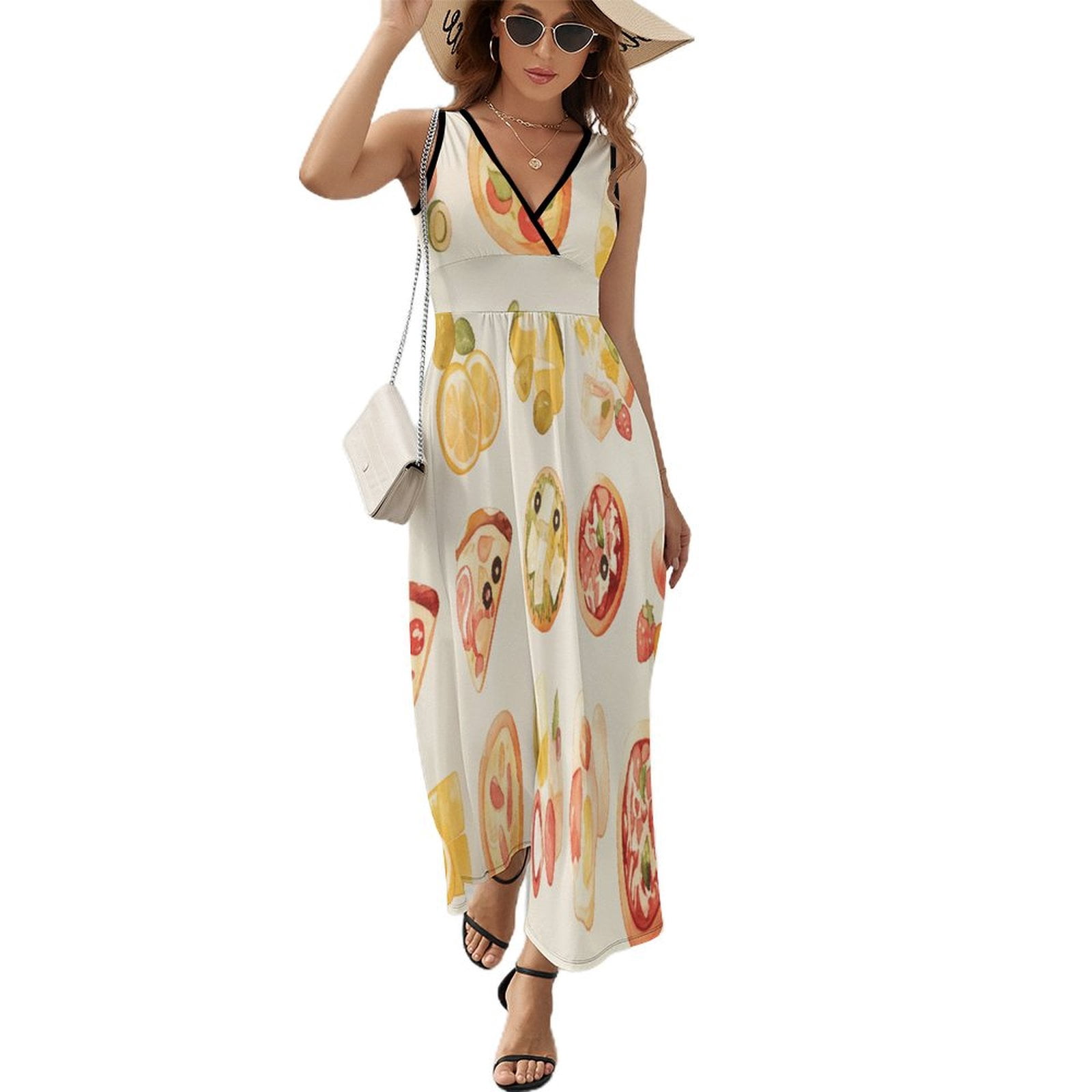 Delicious Pizza Burger King Size Sleeveless Dress Dresses Summer Women ...