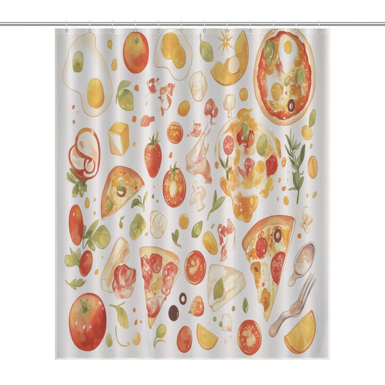 Delicious Pizza Burger Shower Curtain Modern Home Bathroom Bathtub ...