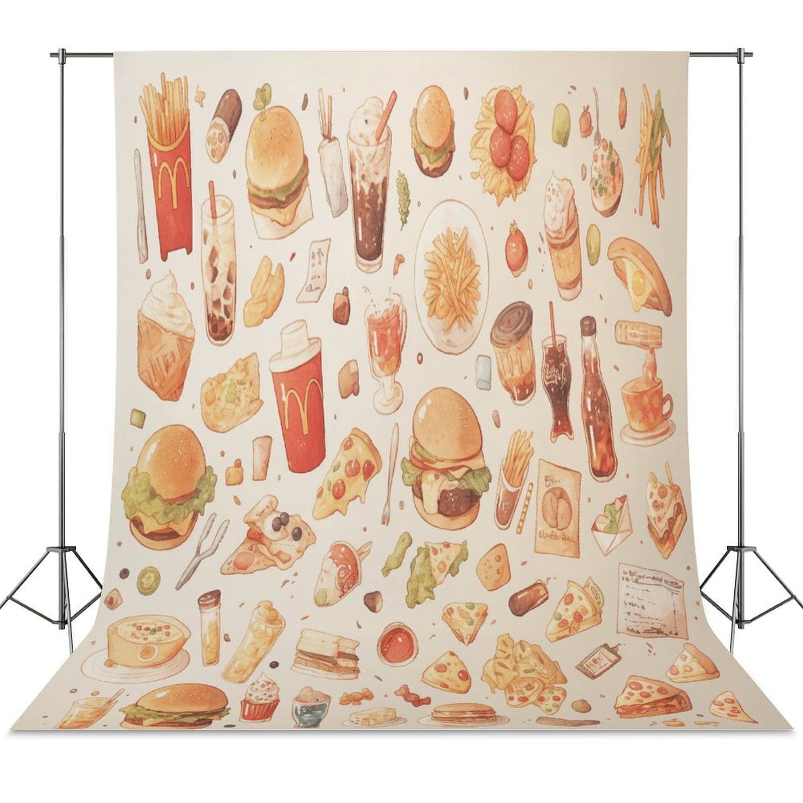 Delicious Pizza Burger Spring Backdrop Backdrops for Photography Photo ...