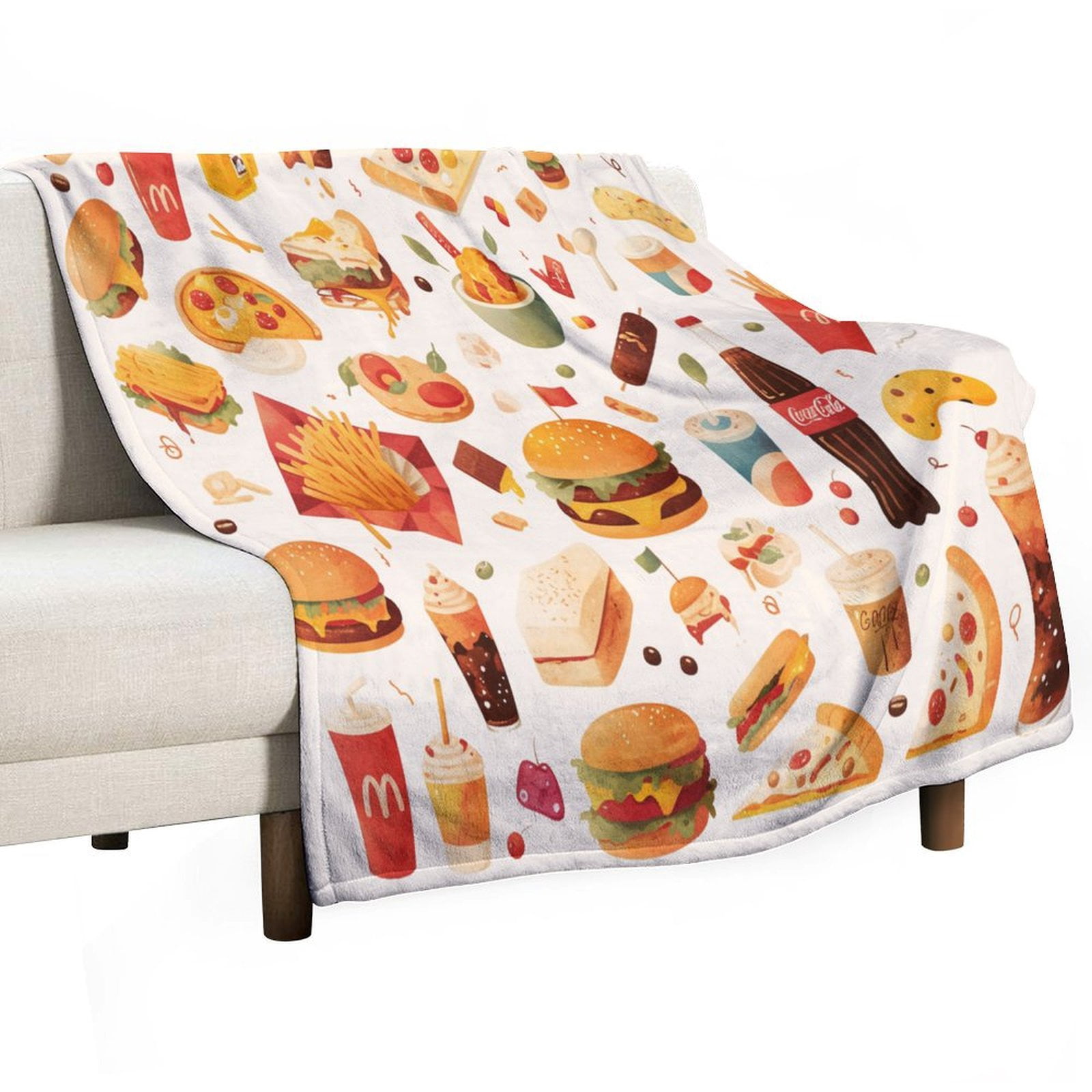 Delicious Pizza Burger Throw Blanket for Women, Men & Kids - Super Soft ...