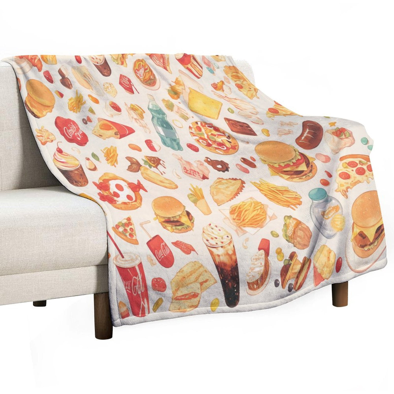 Delicious Pizza Burger Throw Blanket for Women, Men - Super Soft Plush ...