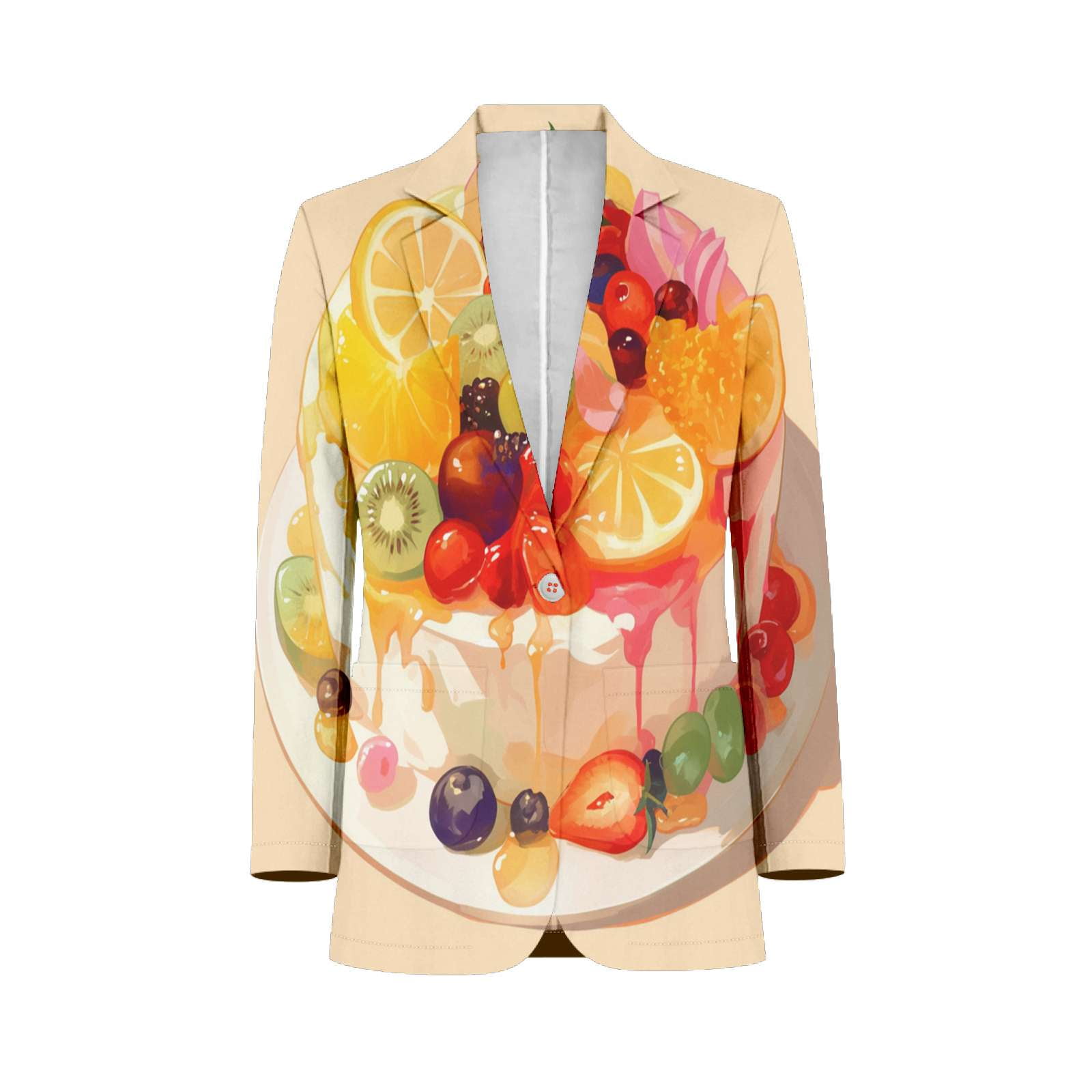 Delicious Scrumptious Cake Fruit Pattern Customized Men's Suits full ...