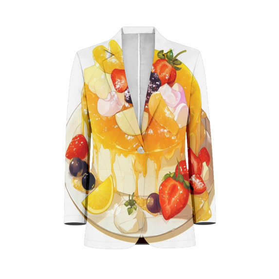 Delicious Scrumptious Cake Fruit Pattern Men Blazers Slim Clothing ...