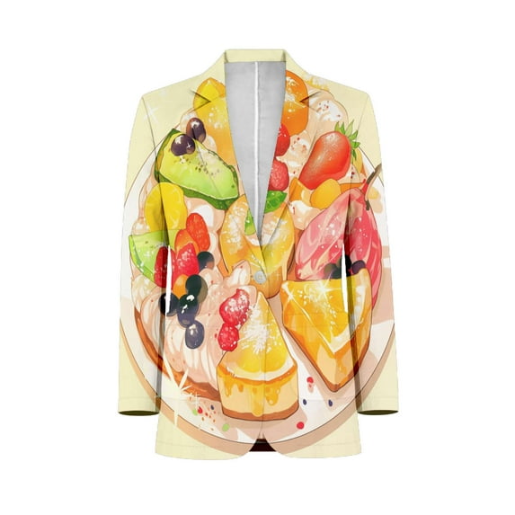 Delicious Scrumptious Cake Fruit Pattern Men Blazers Slim Clothing ...