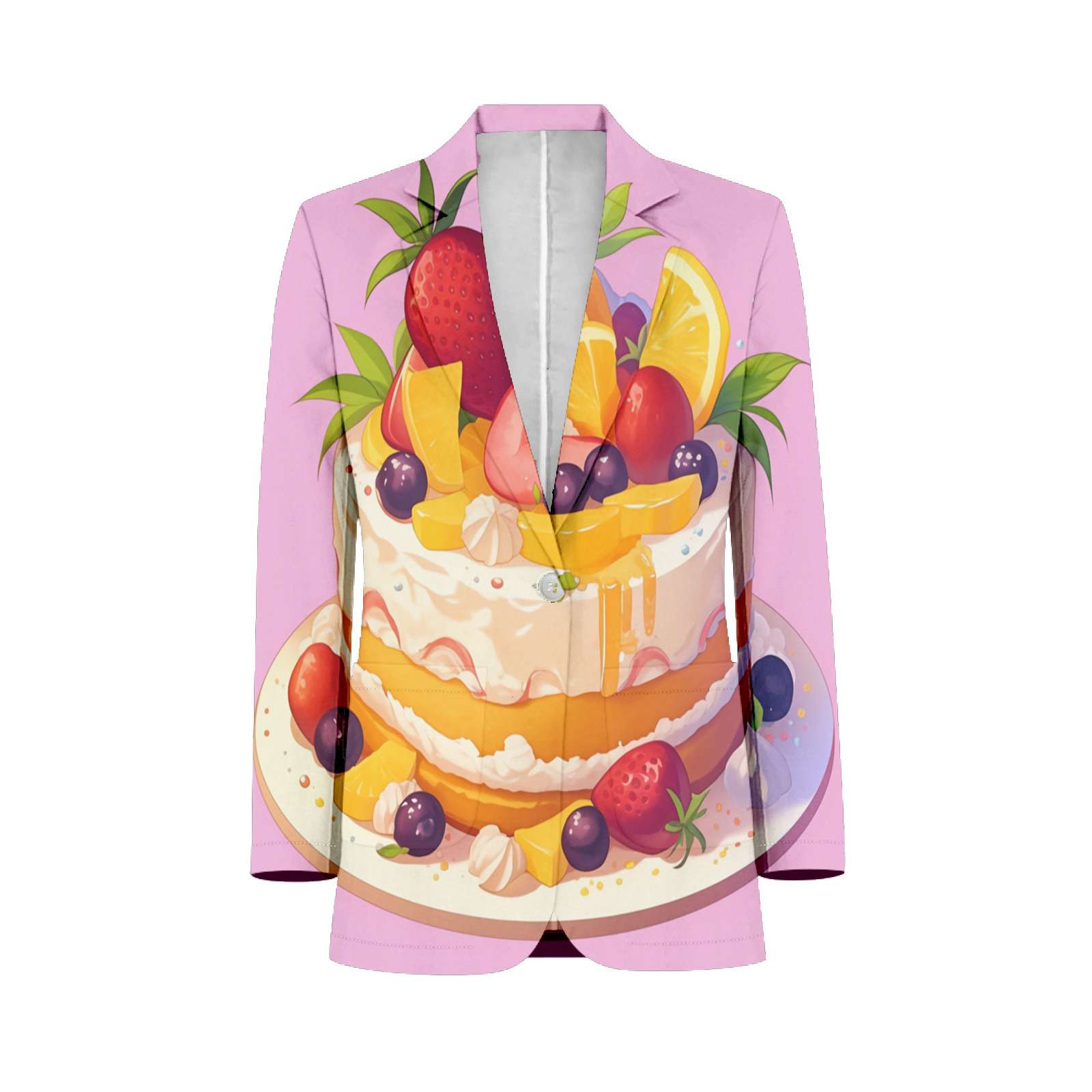 Delicious Scrumptious Cake Fruit Pattern Men's Suit Blazer Casual Party ...