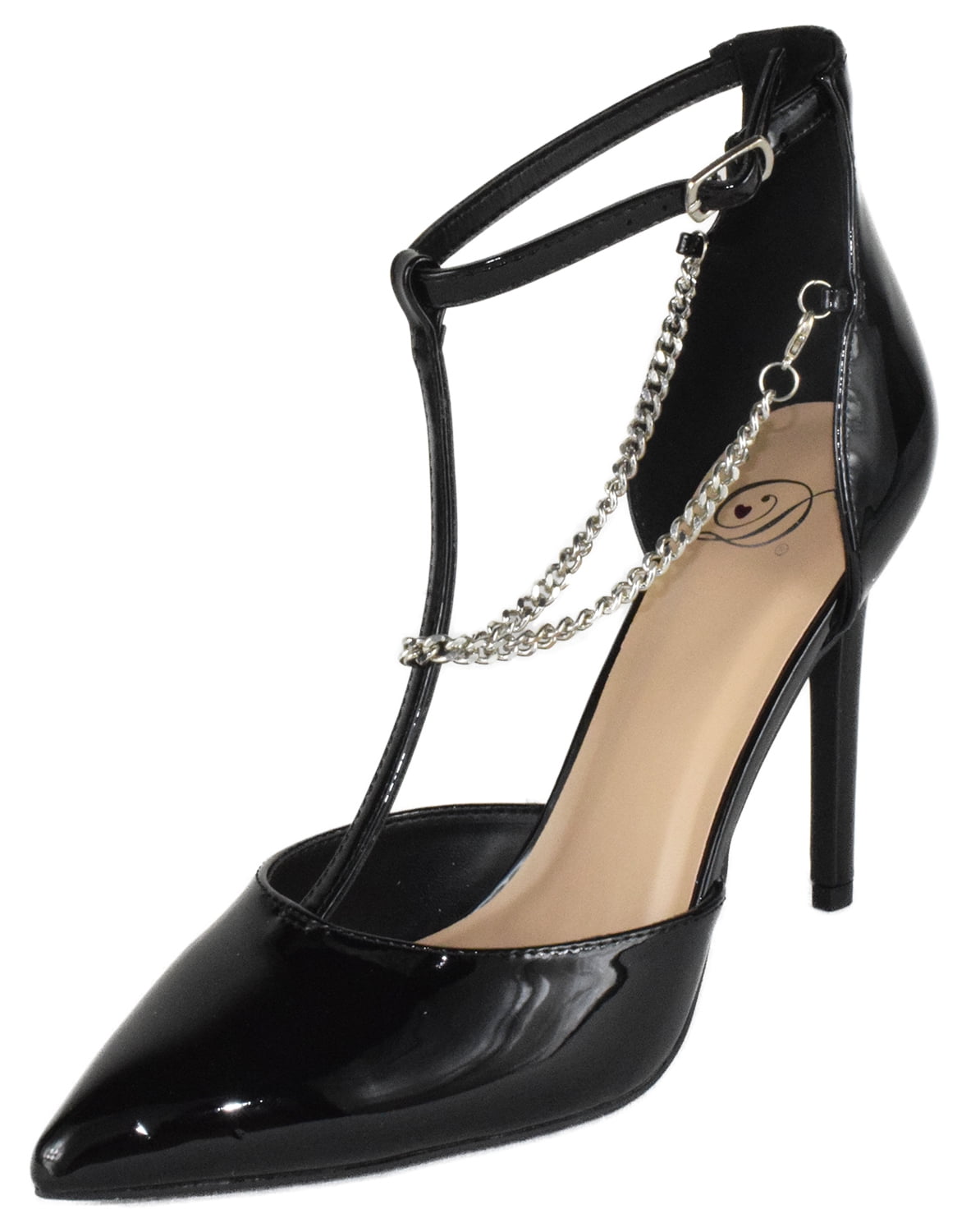 Delicious Shoes Women Stiletto High Heels Removable Anklet Silver Chain ...