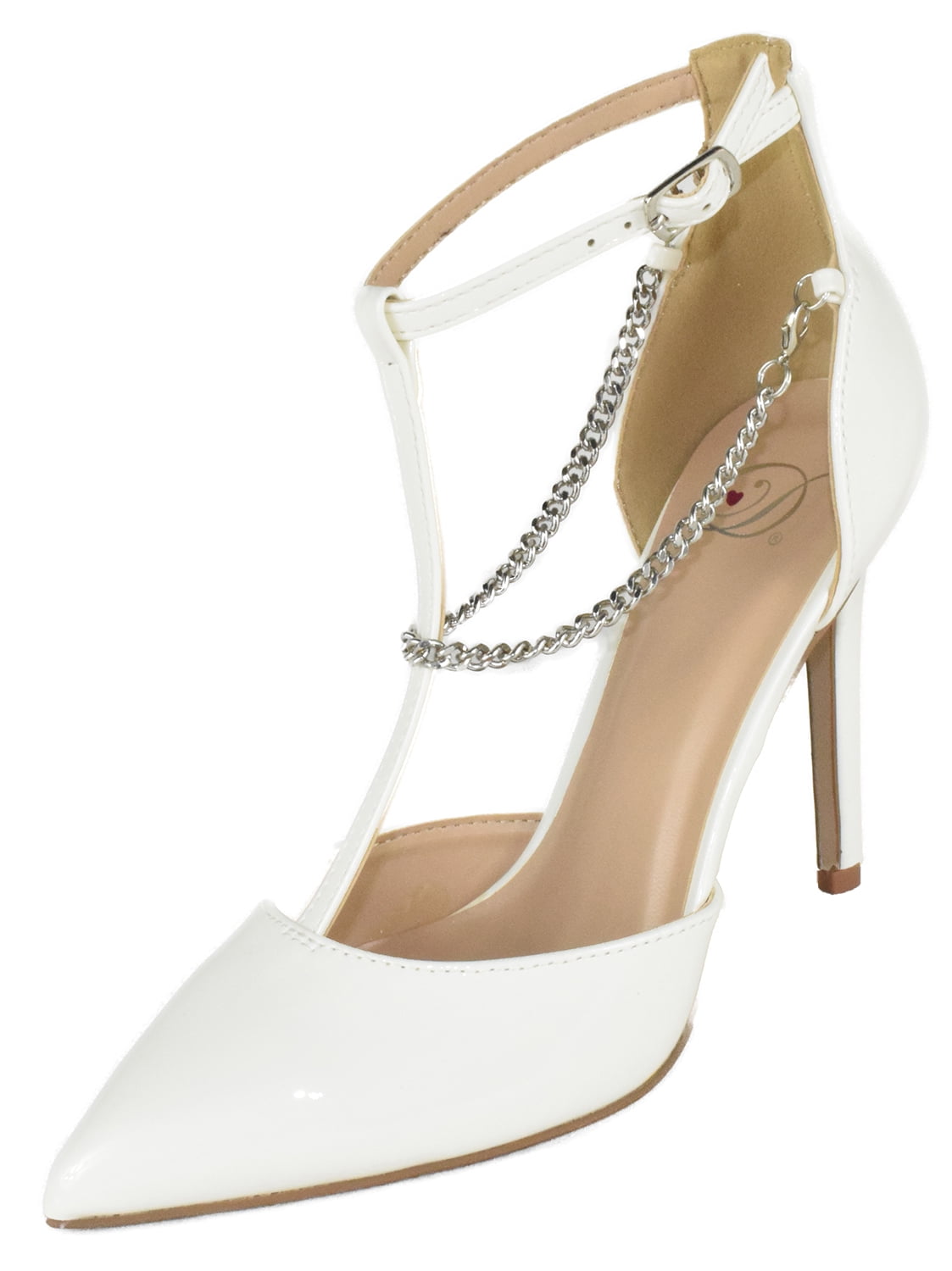 Delicious Shoes Women Stiletto High Heels Removable Anklet Silver Chain ...