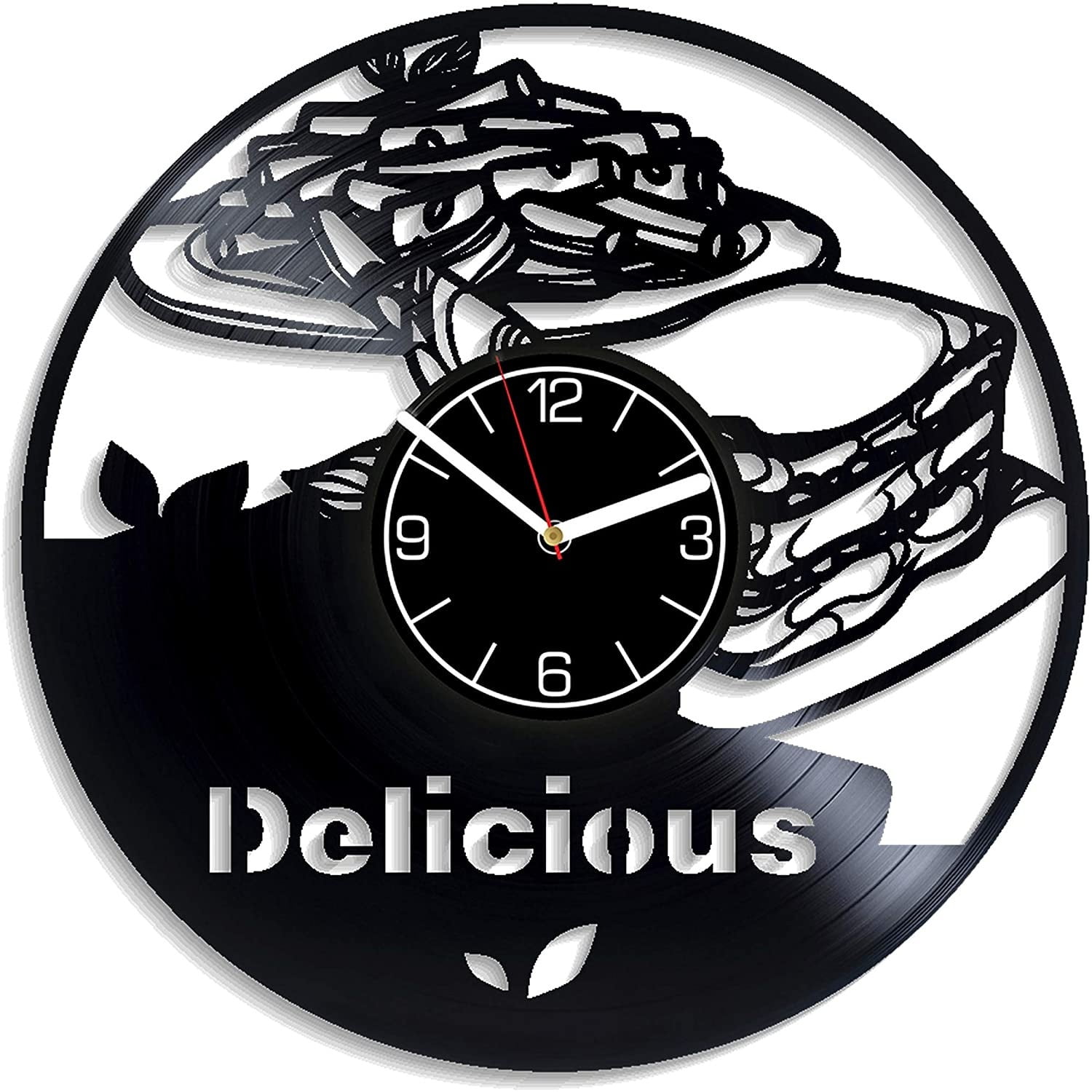 Delicious Vinyl Record Wall Clock Delicious Food Kitchen Decoration 12 ...