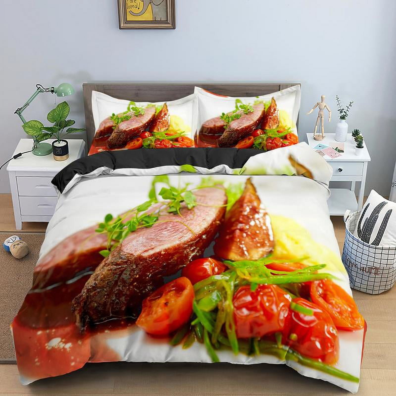 Delicious Waffles Beef Bedding Set 3D Fresh Food Duvet Cover King Size ...