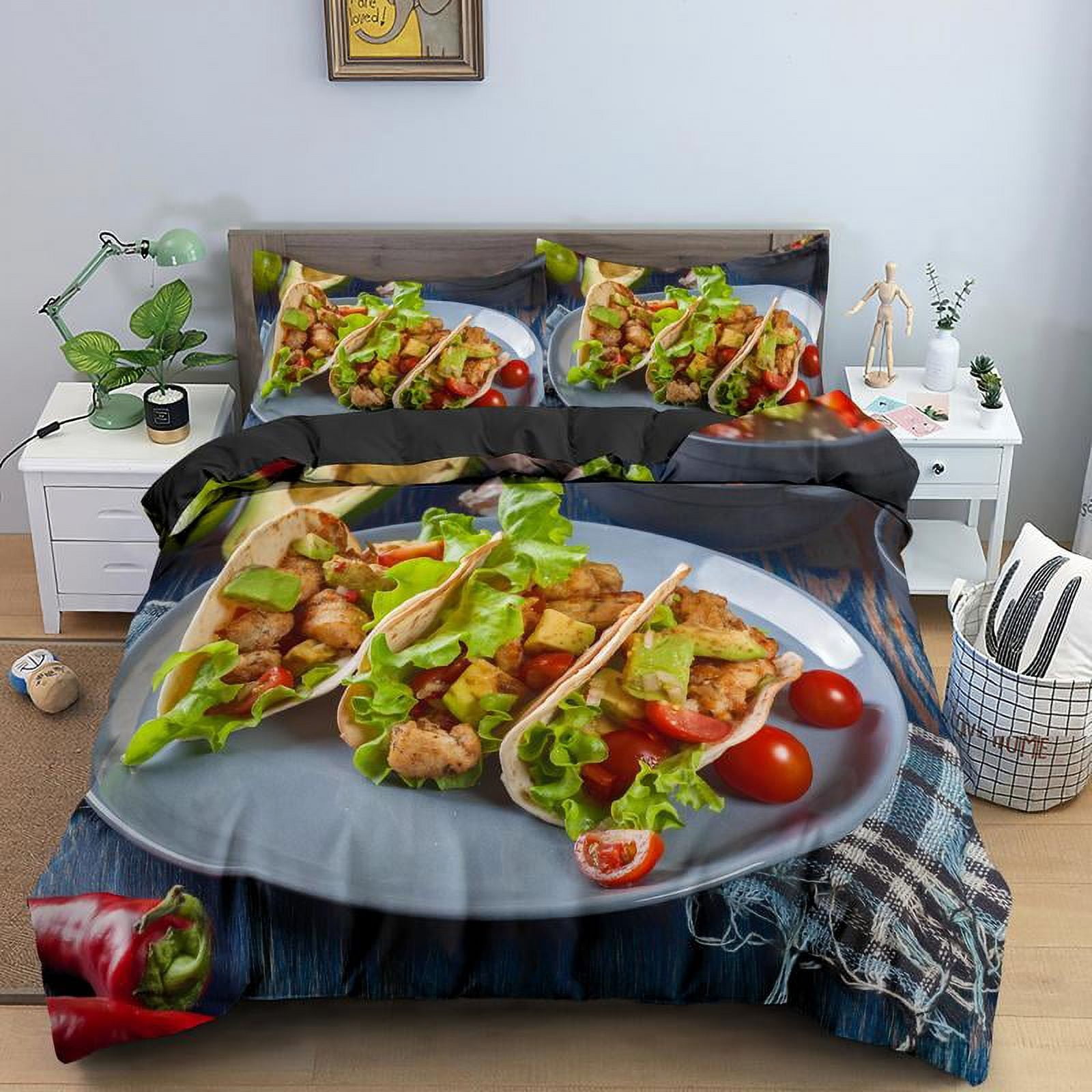 Delicious Waffles Beef Bedding Set 3D Fresh Food Duvet Cover King Size ...