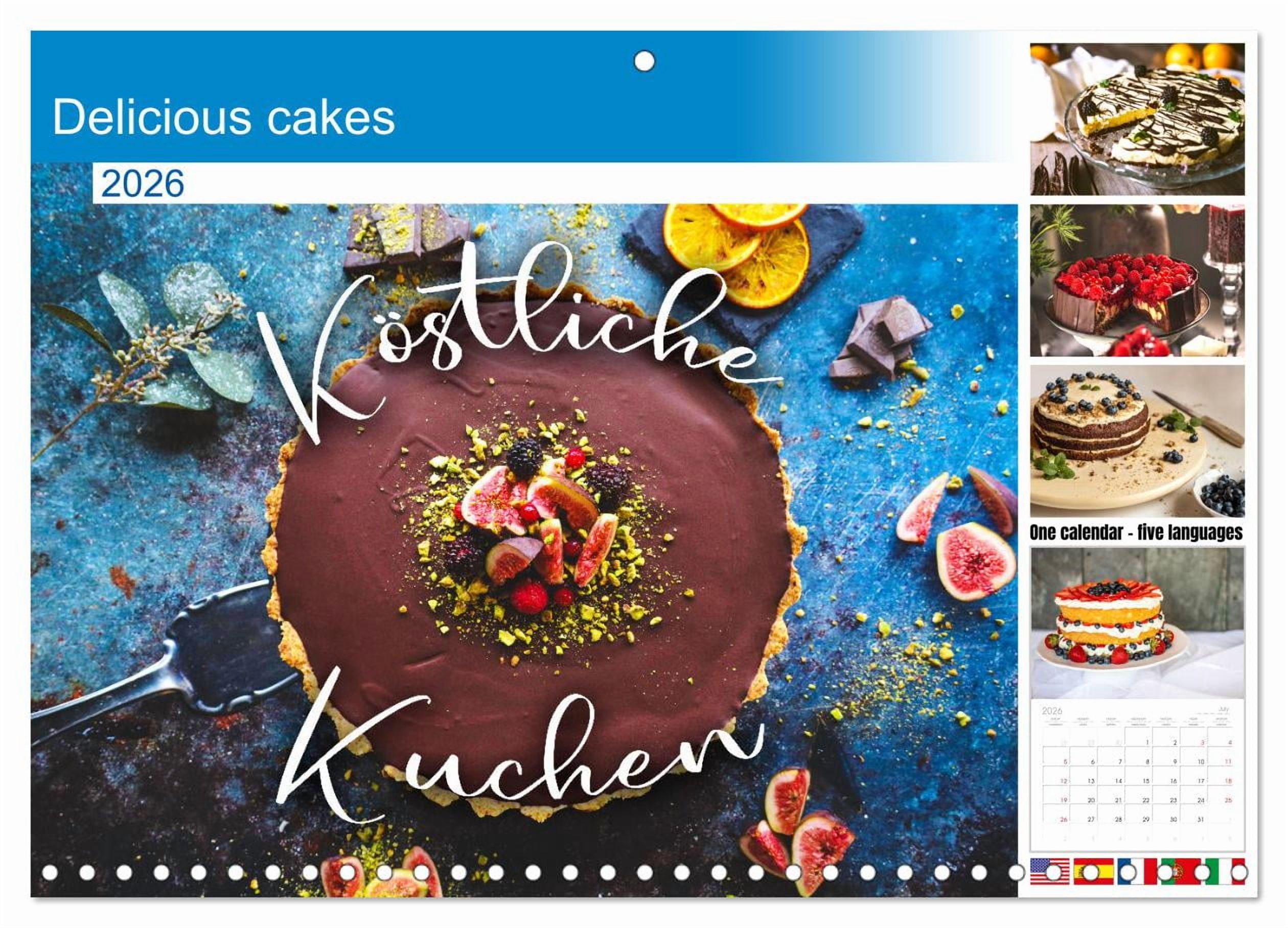 Delicious cakes (Monthly Wall Calendar 2026 11.7 x 16.5 (open ...